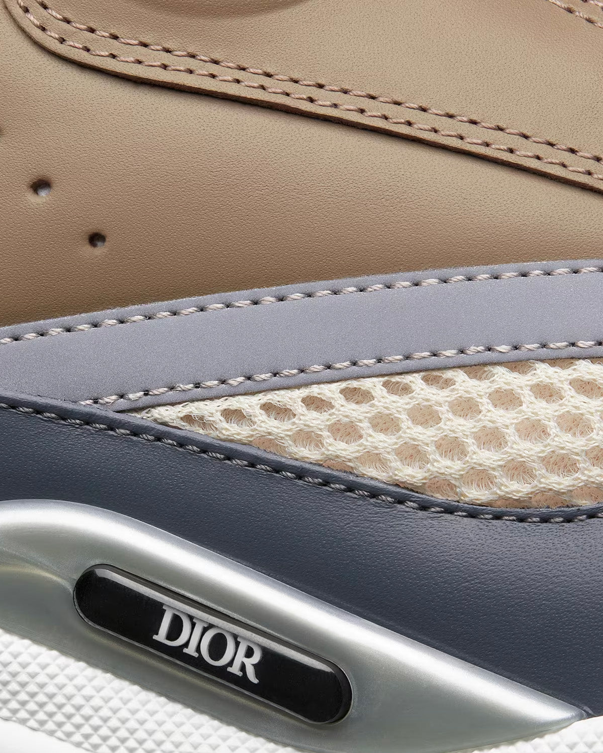 Dior B22 Beige Technical Mesh with Deep Gray and Brown Smooth Calfskin ...