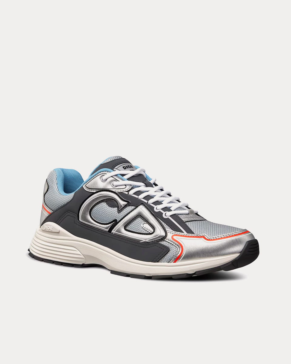 Dior B30 Gray Mesh with Silver-Tone and Deep Gray Technical Fabric Low ...