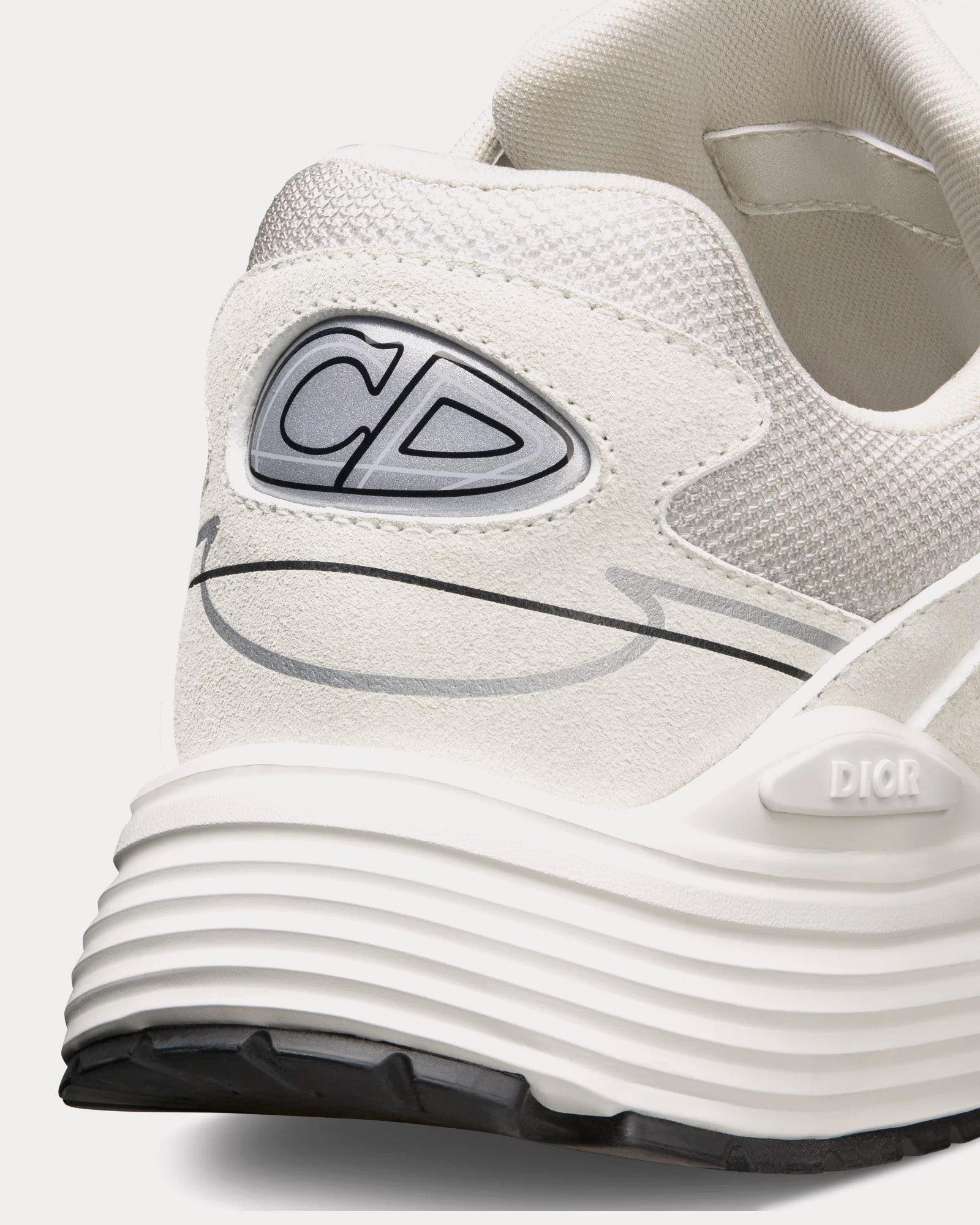 Dior Men's B30 Countdown Suede Ecru Low Top Sneakers