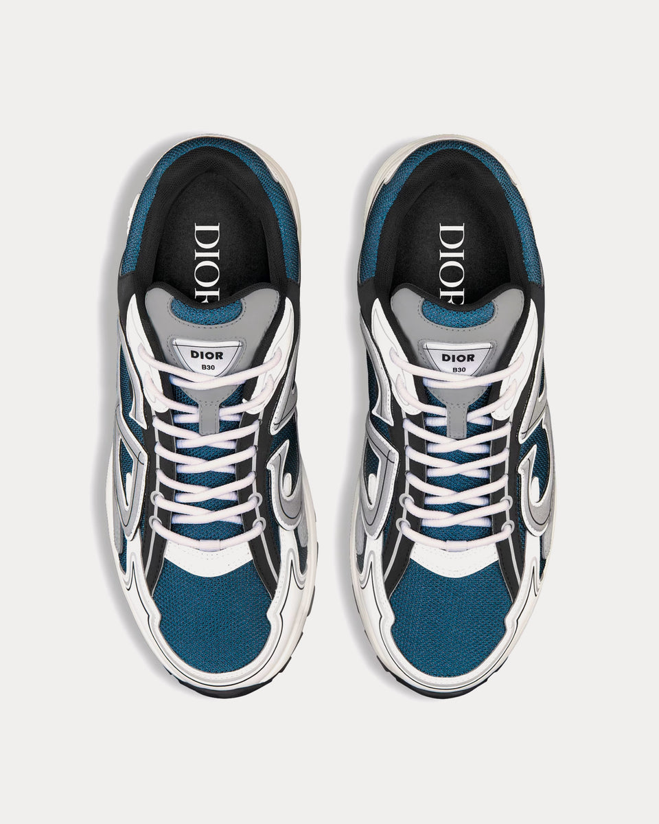 Dior B30 Blue Mesh and White, Gray and Black Technical Fabric Low Top ...