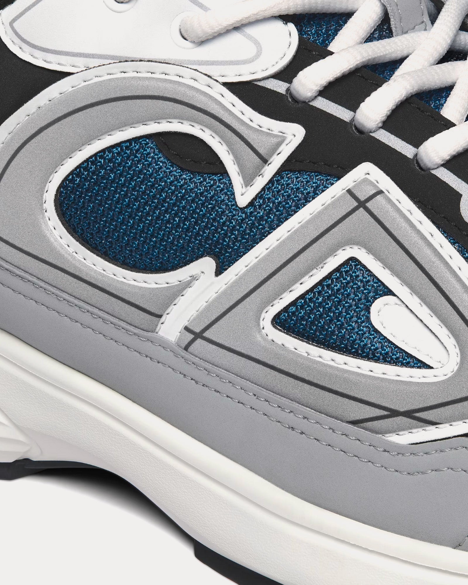 Dior Men's B30 Blue Mesh and White, Gray and Black Technical Fabric Low ...