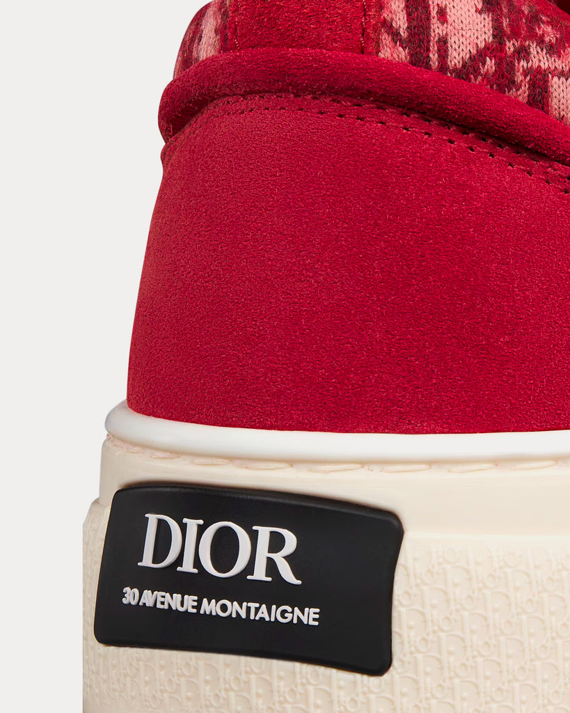 Dior B33 Dior Oblique Mohair & Suede Red Low Top Sneakers - Sneak in Peace