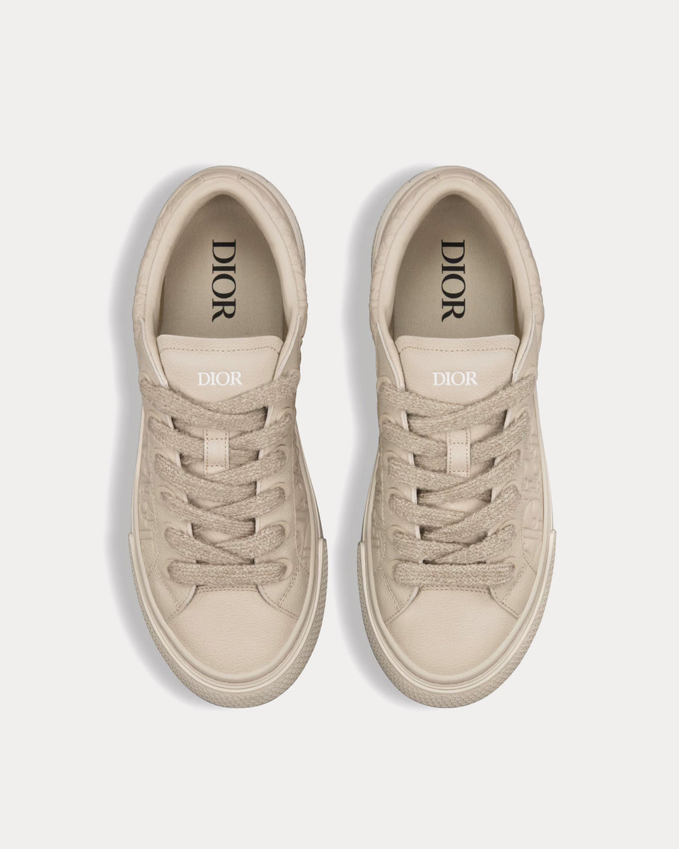Dior B33 Beige Grained Calfskin and Beige Dior Gravity Leather Low Top ...