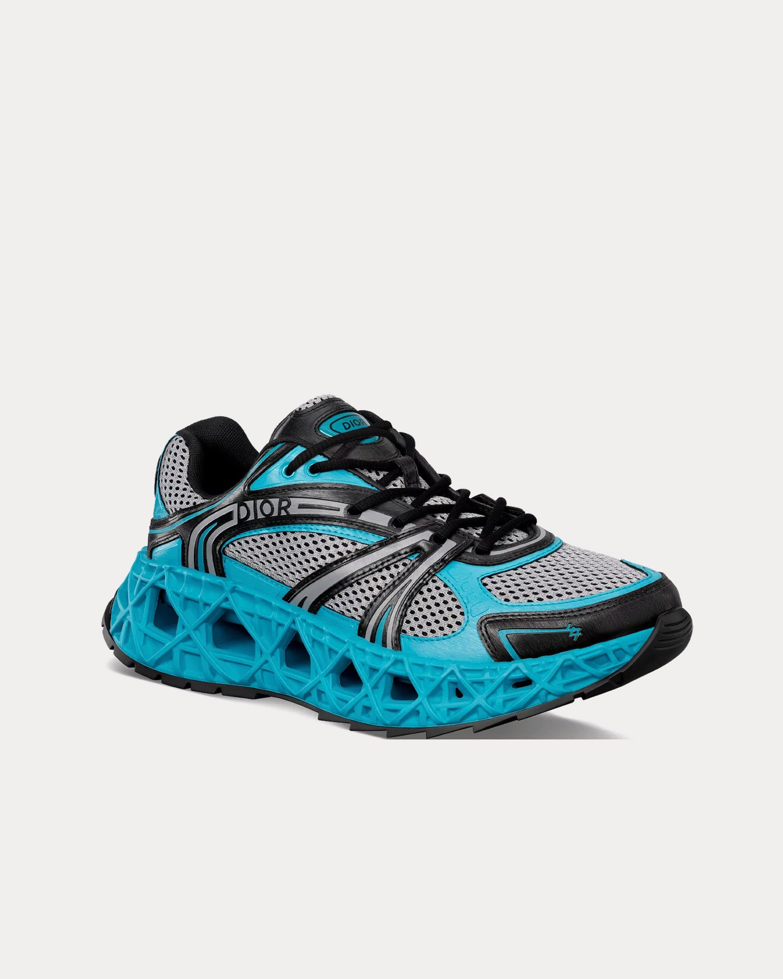 Dior Men's B35 NXXT Mesh Neon Blue / Black Low Top Sneakers & Trainers