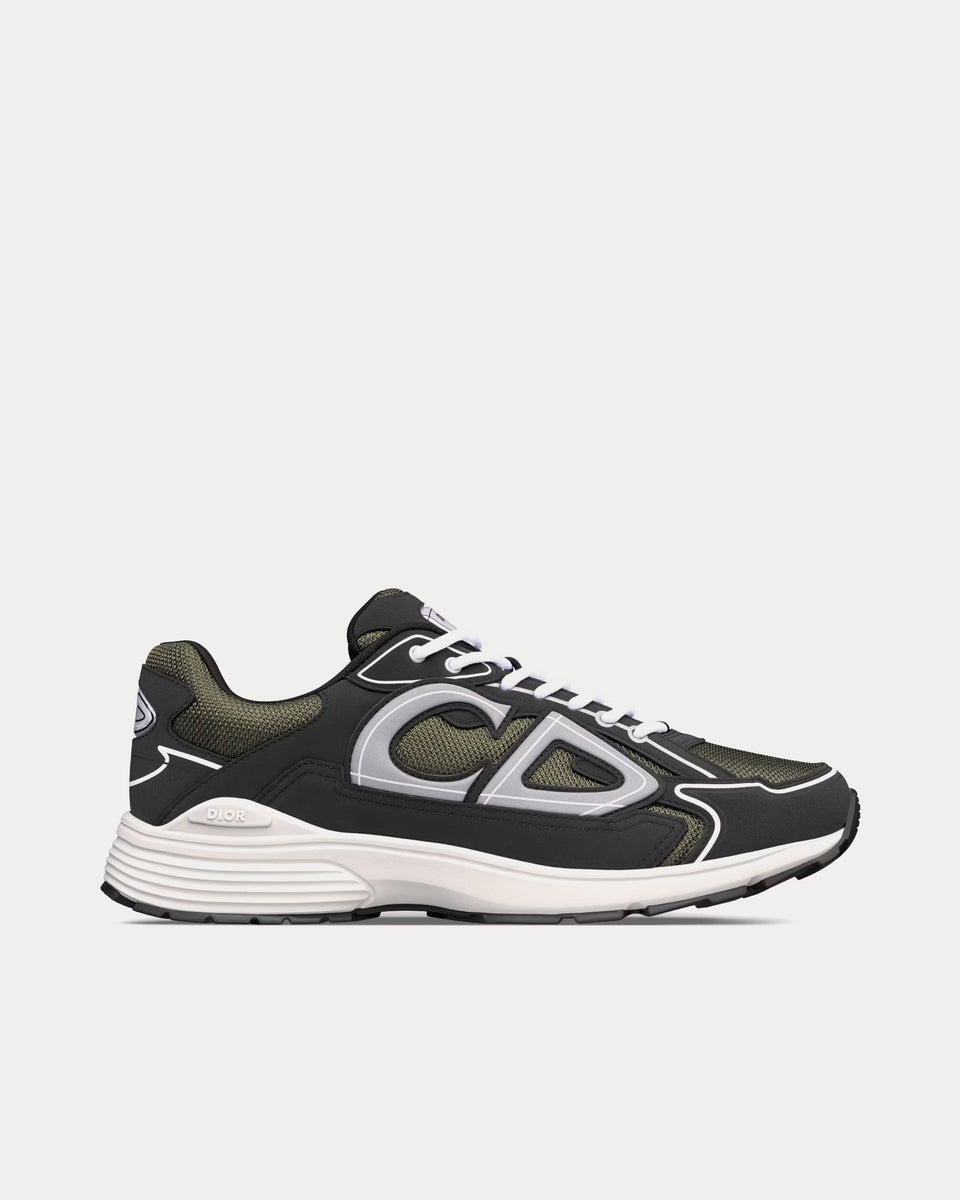 Dior B30 Deep Green Mesh and Black Technical Fabric Low Top Sneakers ...