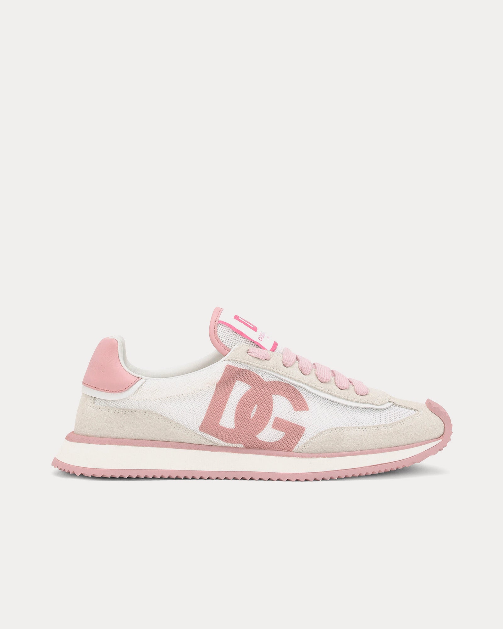 Dolce & Gabbana Women's DG Cushion Mixed Material Pink Low Top Sneakers ...