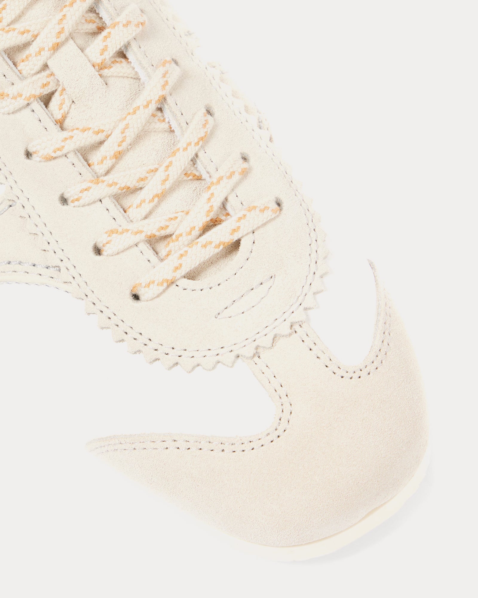 Dries Van Noten Women's Dustin Suede-Trimmed White Low Top Sneakers