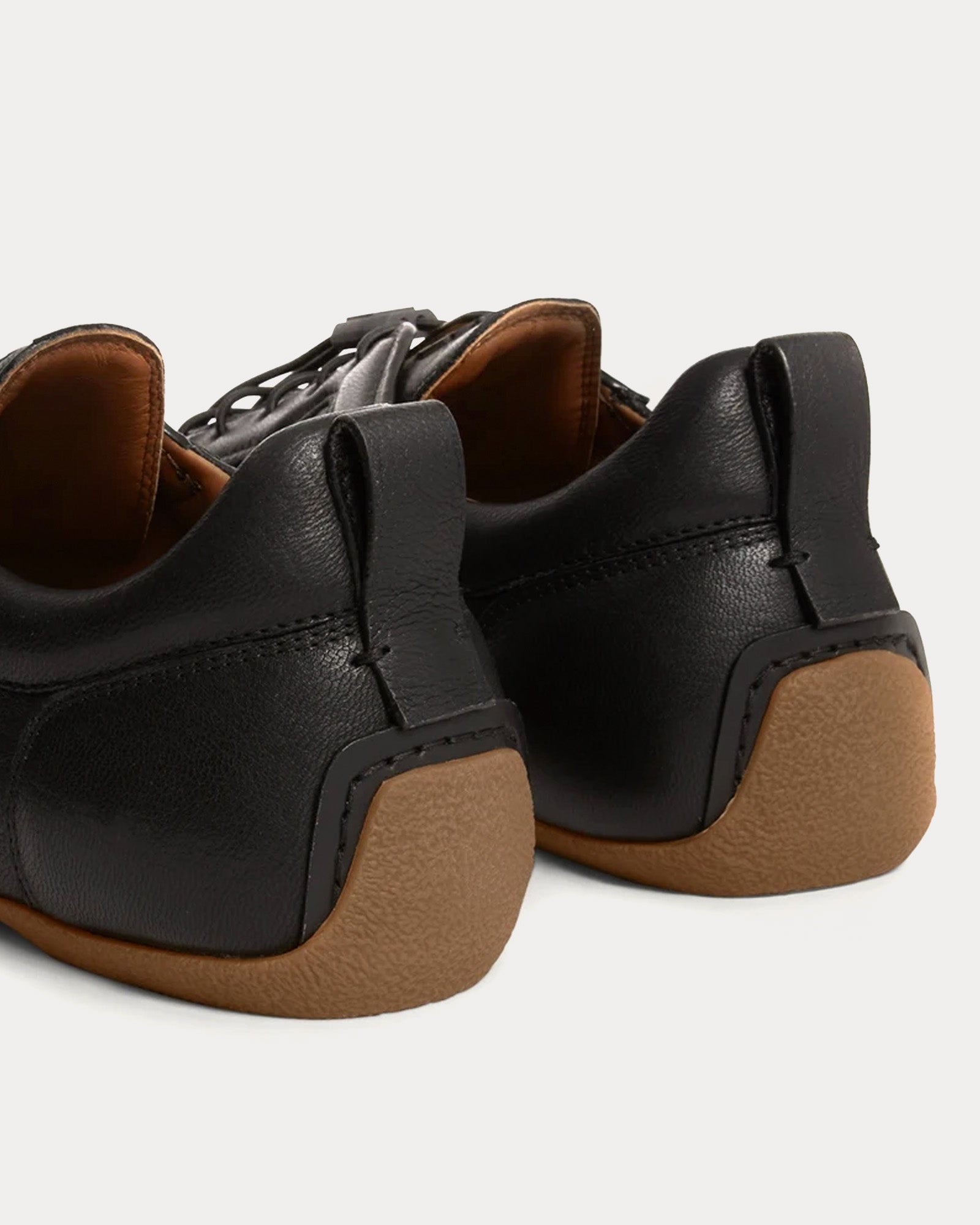 Dunhill Men's Davies Automotive Deerskin Black Low Top Sneakers