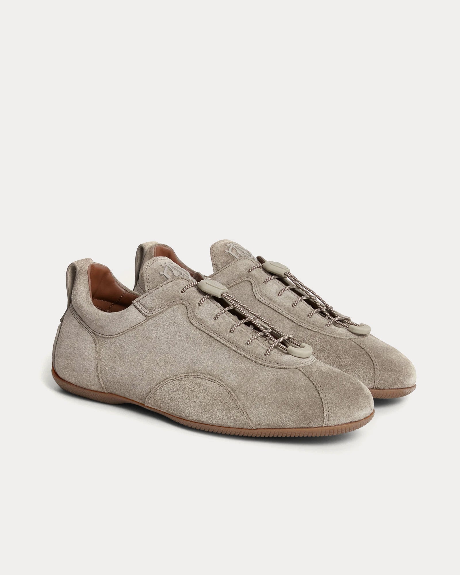 Dunhill Men's Davies Automotive Suede Light Grey Low Top Sneakers