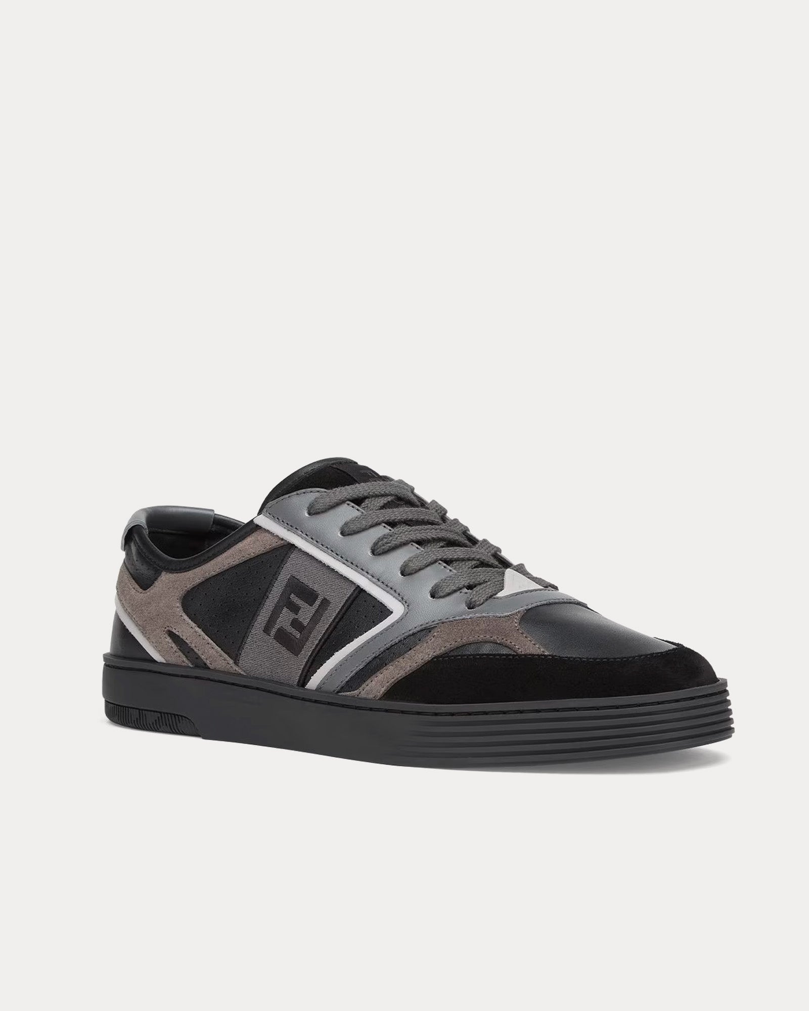 Fendi Men's Step Leather Black Low Top Sneakers & Trainers