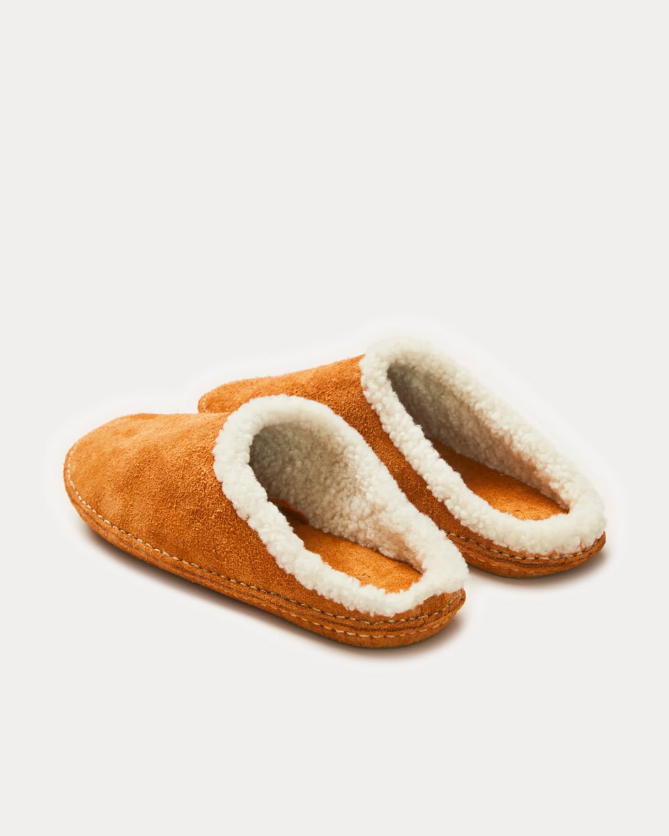Feit Suede Wool Tan Slippers - Sneak in Peace