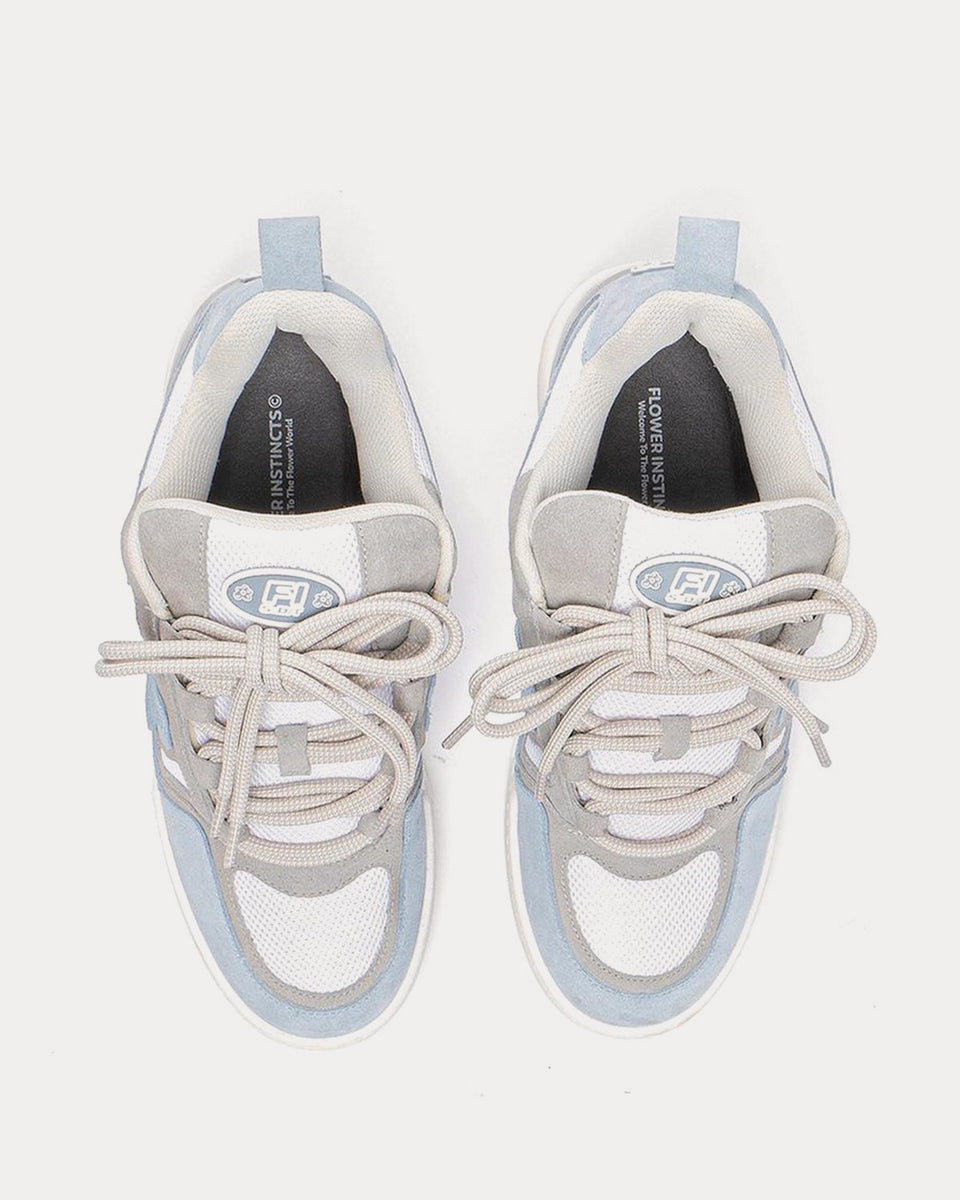 Flower Instincts 101 Grey / Blue Low Top Sneakers - Sneak in Peace
