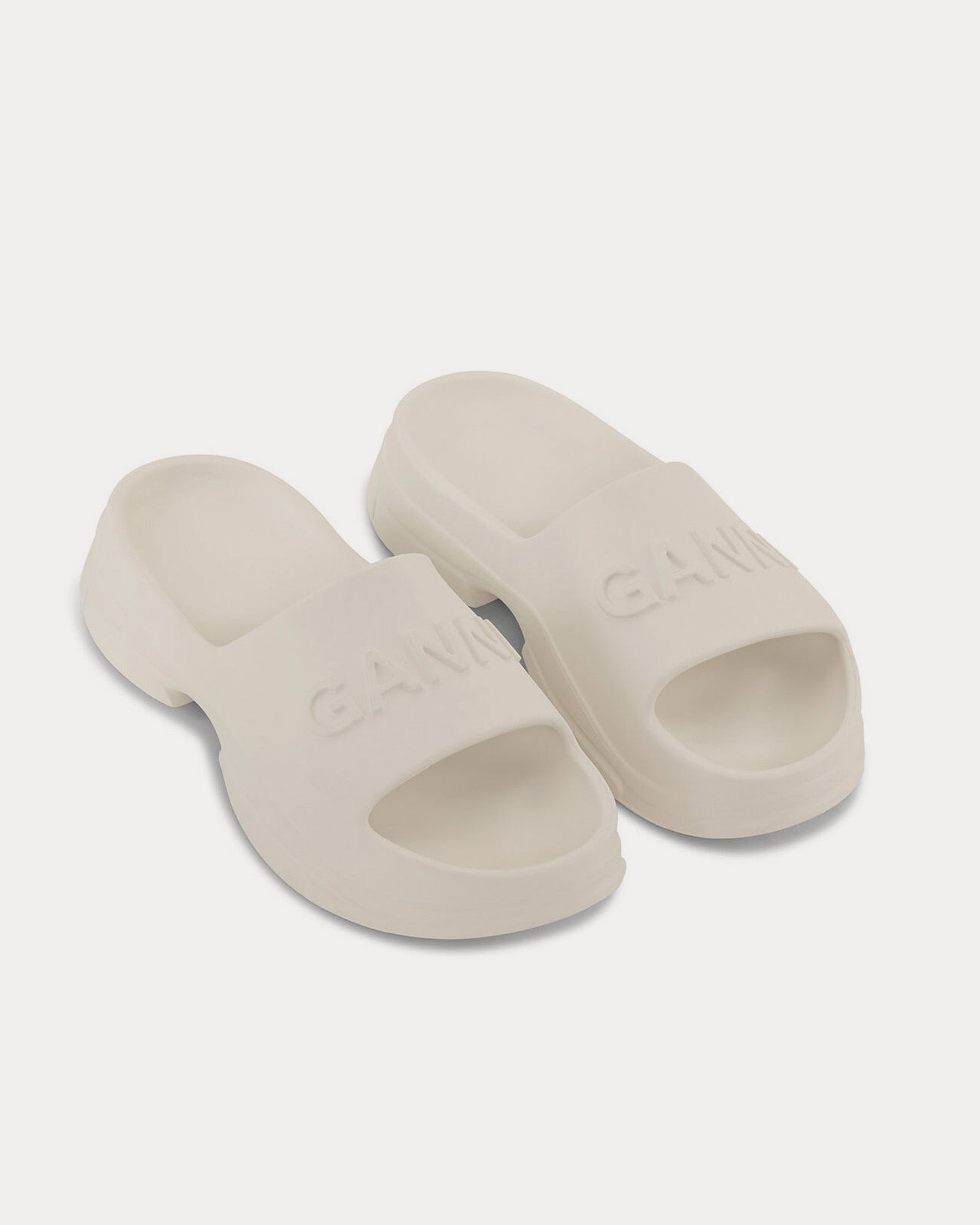Ganni Pool Egret White Slides - Sneak in Peace
