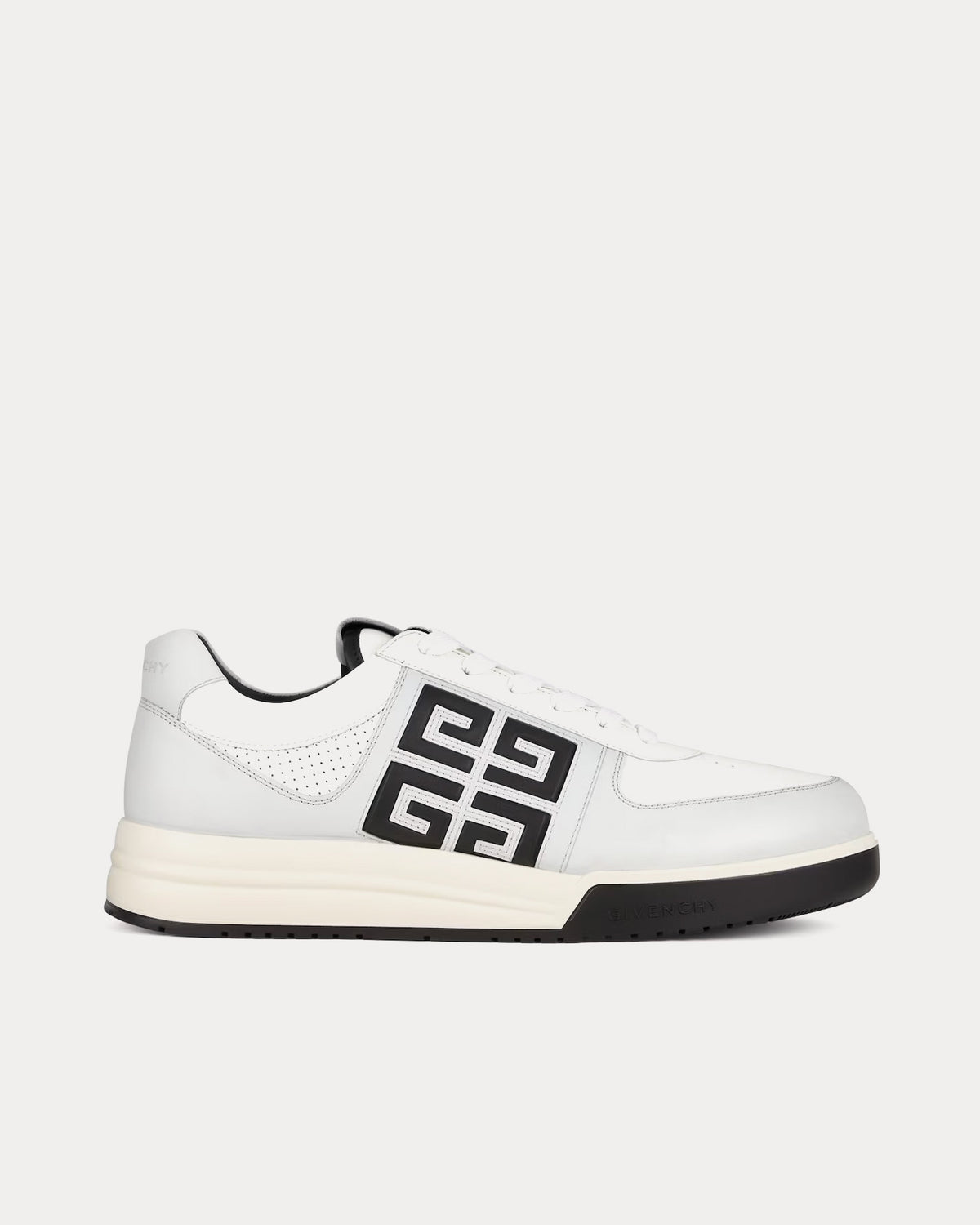 Givenchy G4 Leather & Perforated Leather Grey / Black Low Top Sneakers ...