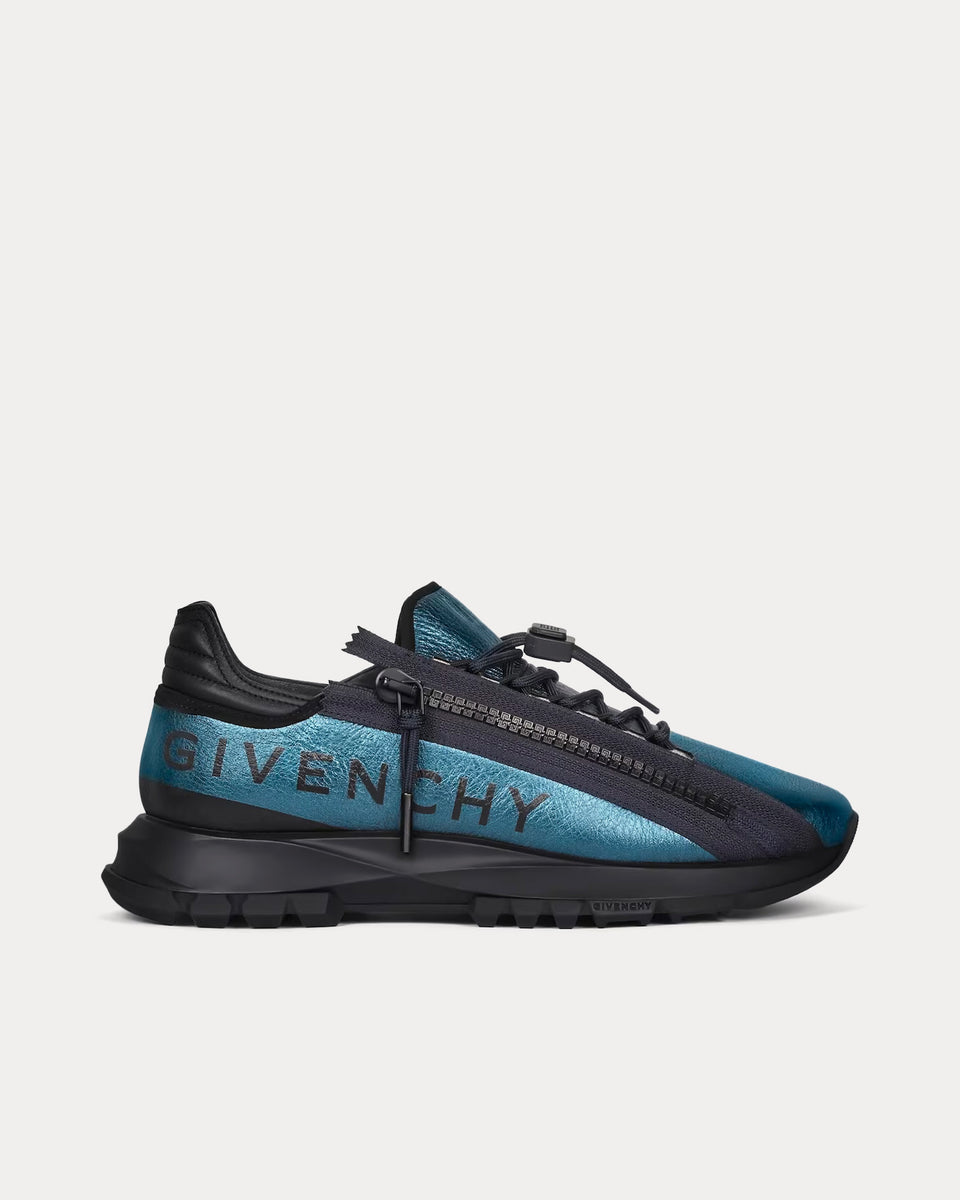 Givenchy Spectre Runner Laminated Leather with Zip Blue / Silvery Low ...