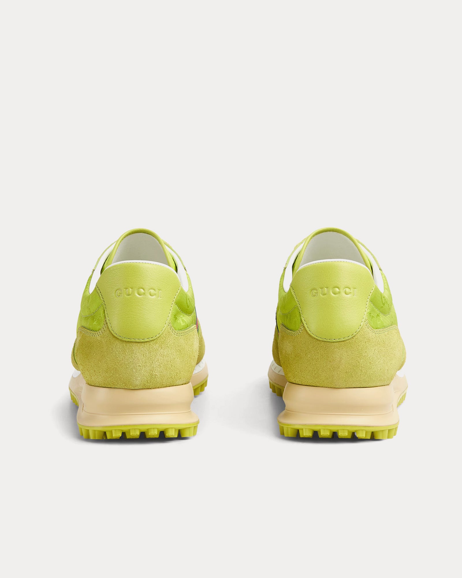 Gucci Men's Re-Motion with Original GG Canvas Bright Green Low Top Sneakers
