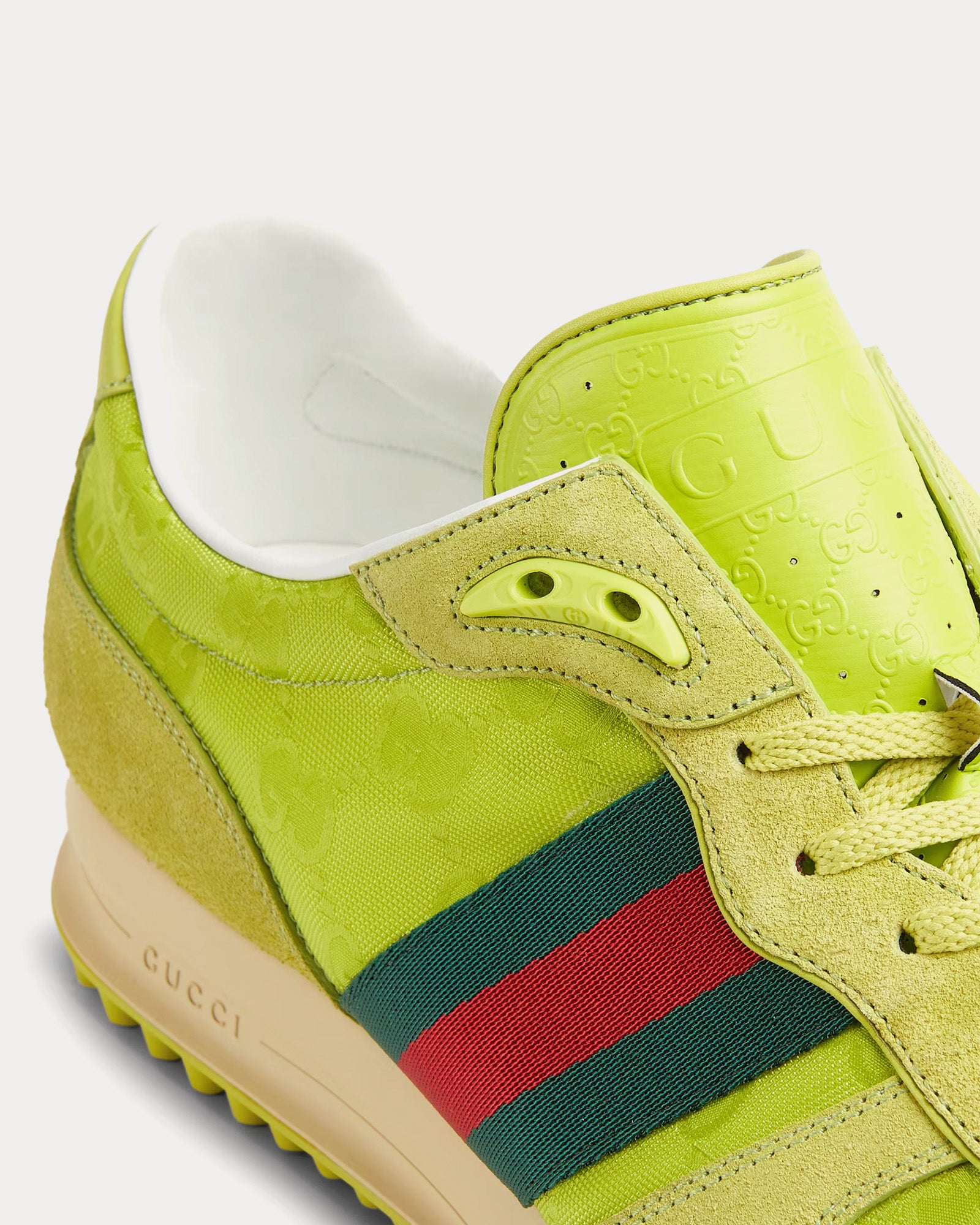 Gucci Men's Re-Motion with Original GG Canvas Bright Green Low Top Sneakers