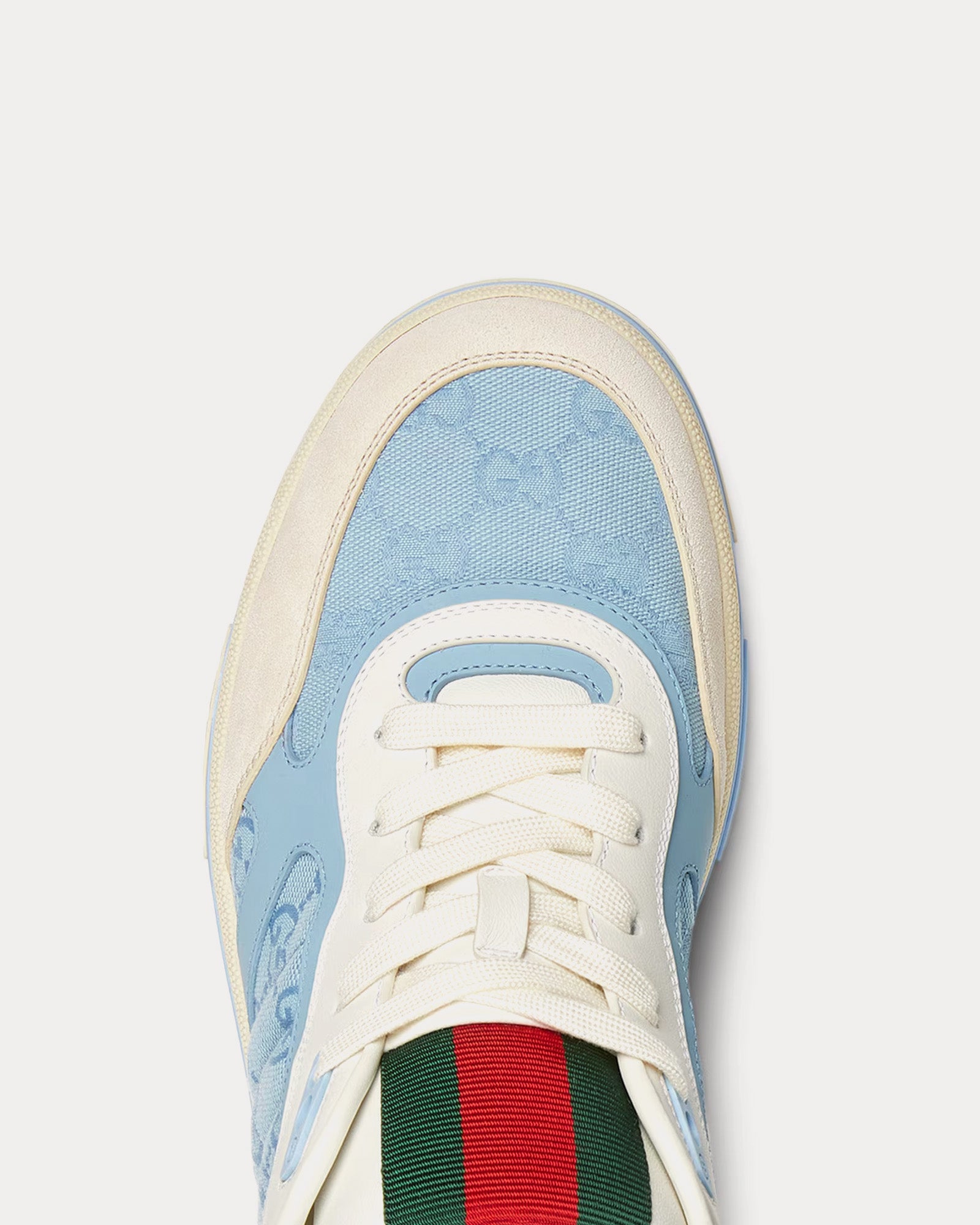 Gucci Men's Re-Web with GG Canvas Light Blue Low Top Sneakers