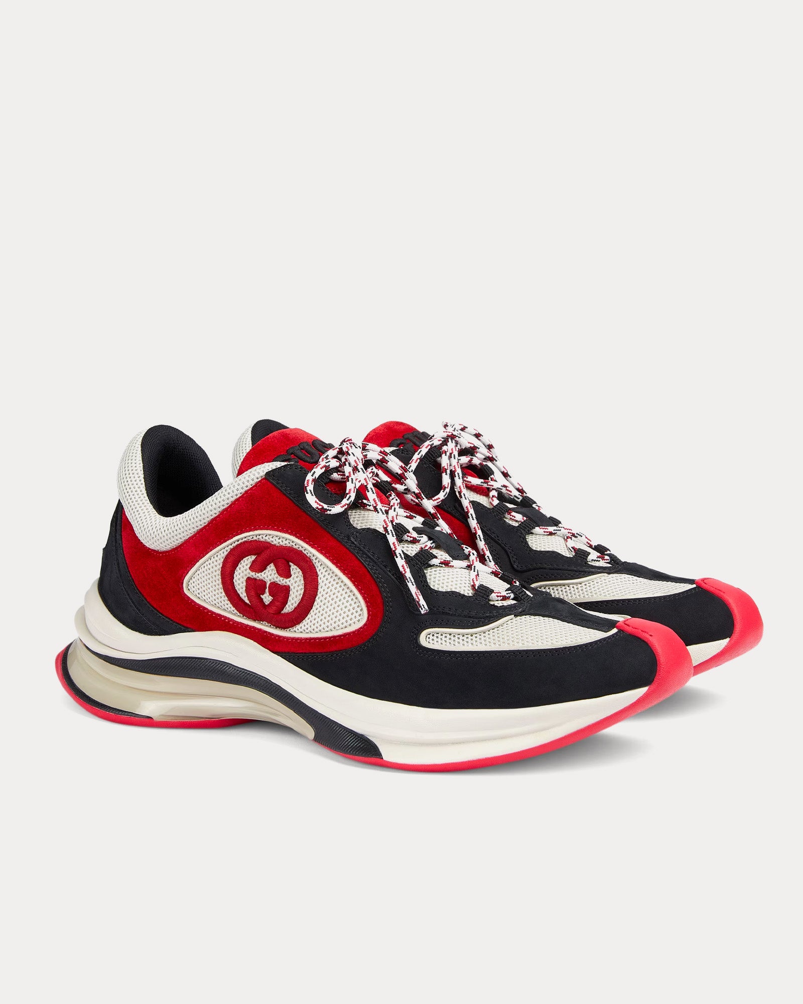 Buy Gucci Men's Run GG Suede Black / Red / White Low Top Sneakers ...
