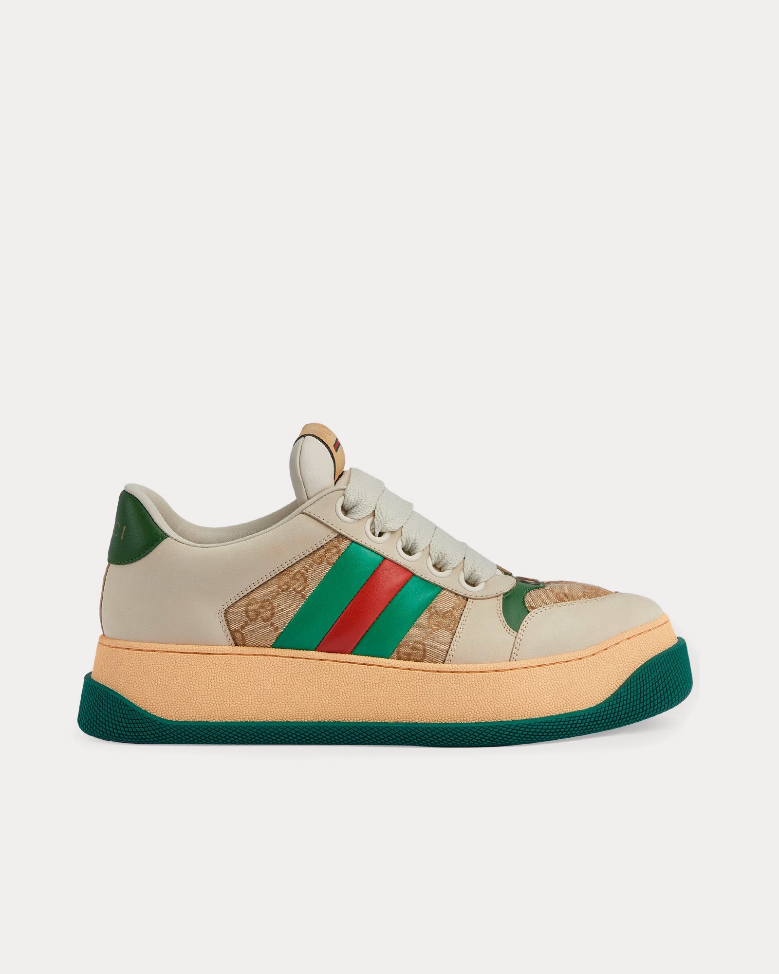 Gucci Women's Screener with Web & GG Canvas Beige / Green Low Top ...