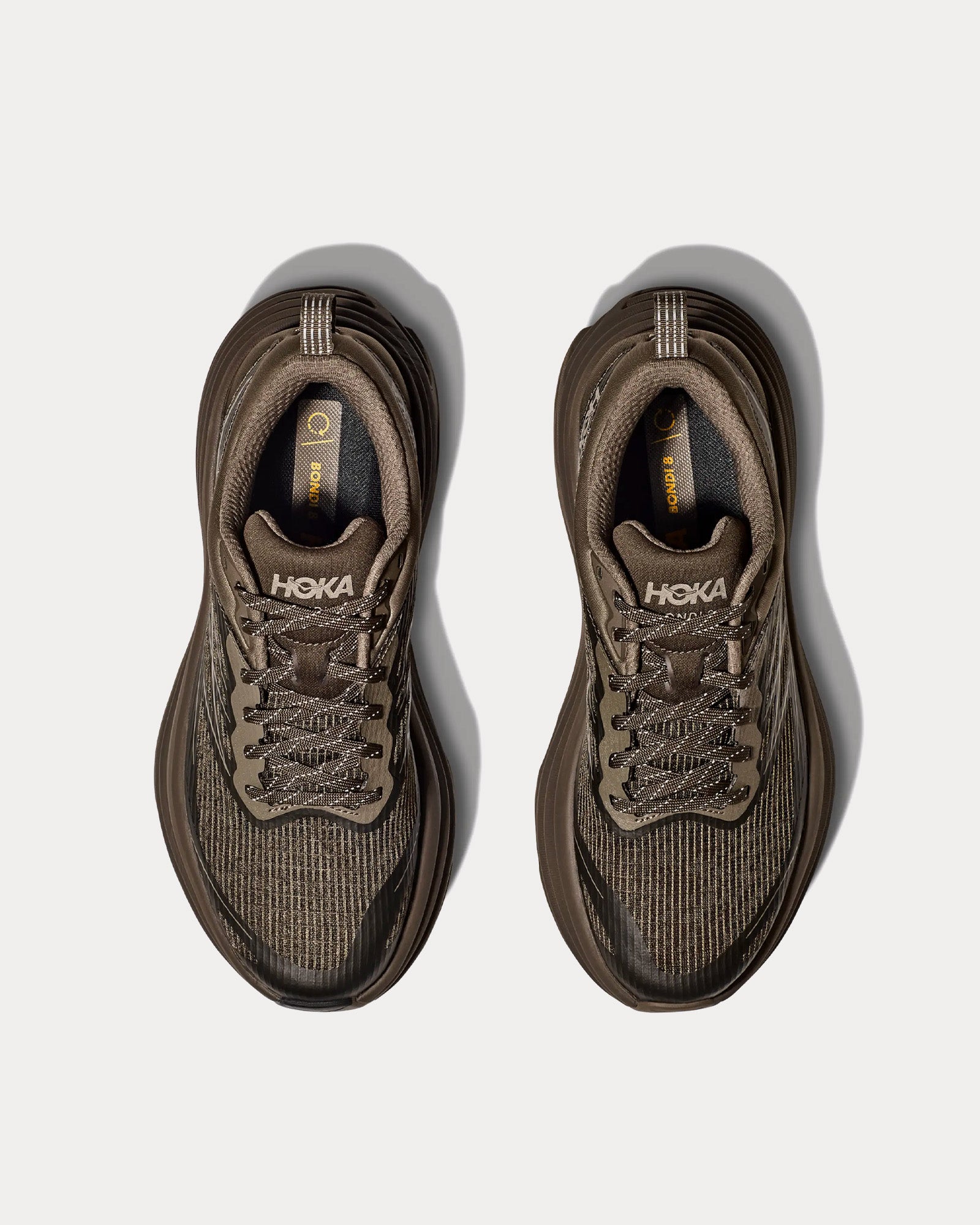 HOKA Unisex Stealth/Tech Bondi 8 Caged Deep Umber / Black Running Shoes
