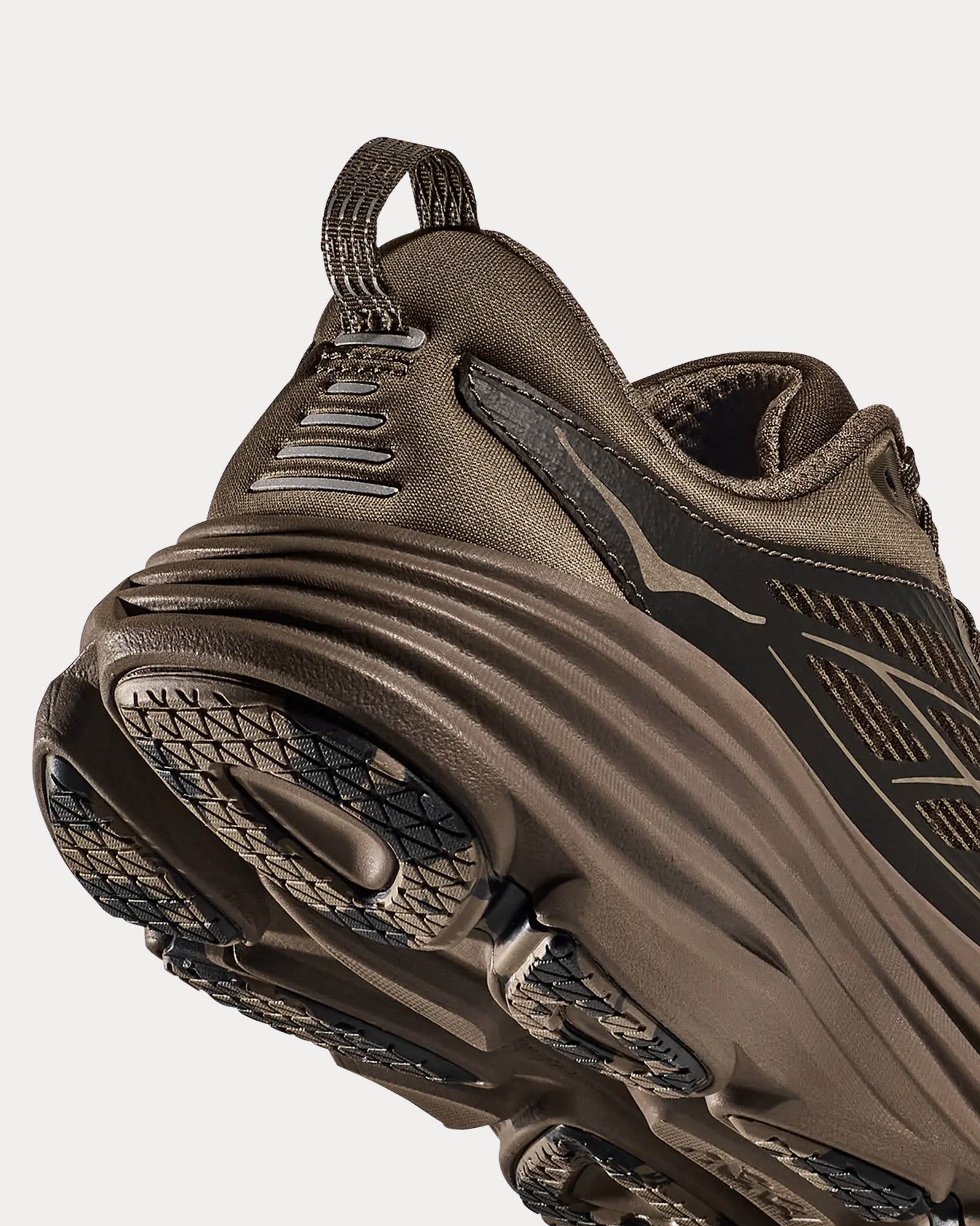 HOKA Unisex Stealth/Tech Bondi 8 Caged Deep Umber / Black Running Shoes