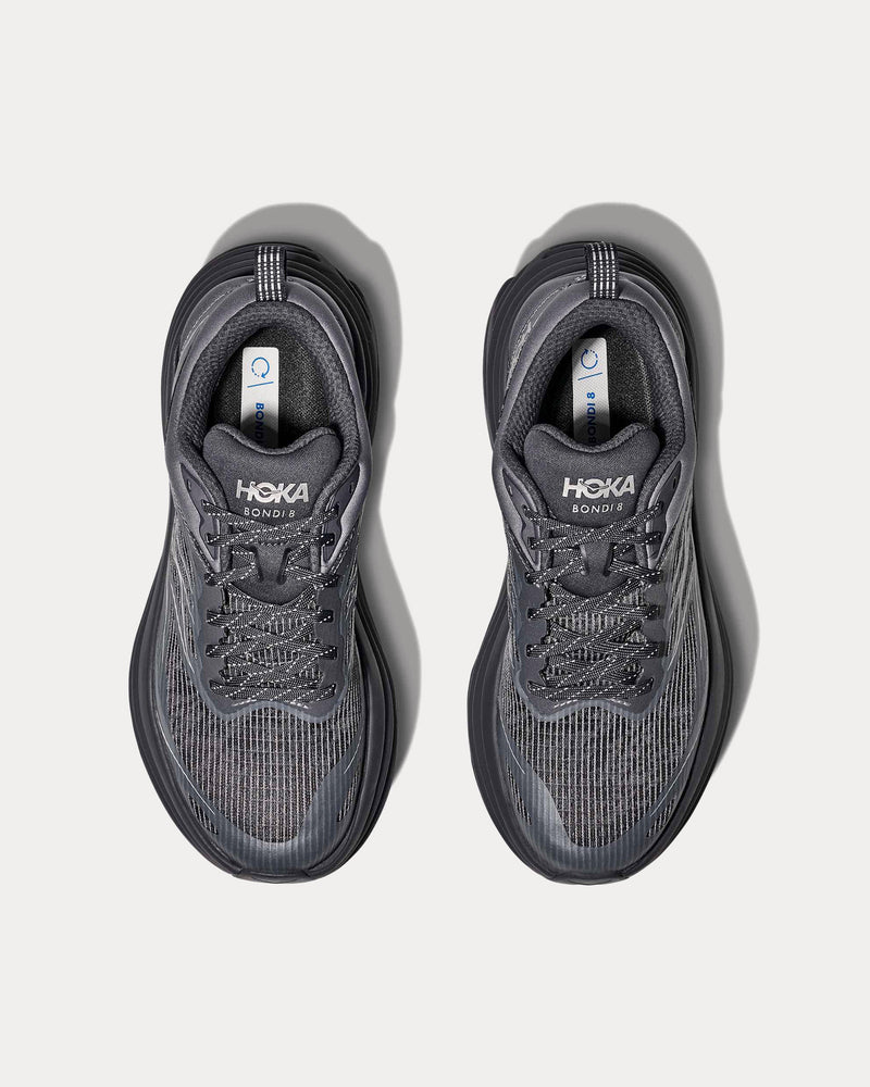HOKA Unisex Stealth/Tech Bondi 8 Caged Charcoal / Grey Skies Running Shoes