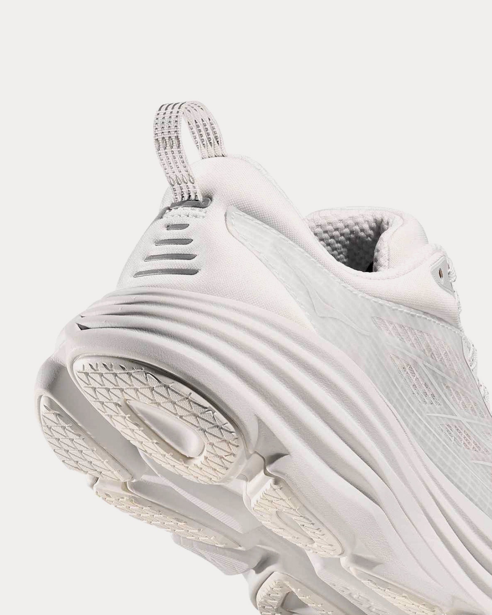 HOKA Unisex Stealth/Tech Bondi 8 Caged White / Cosmic Grey Running Shoes