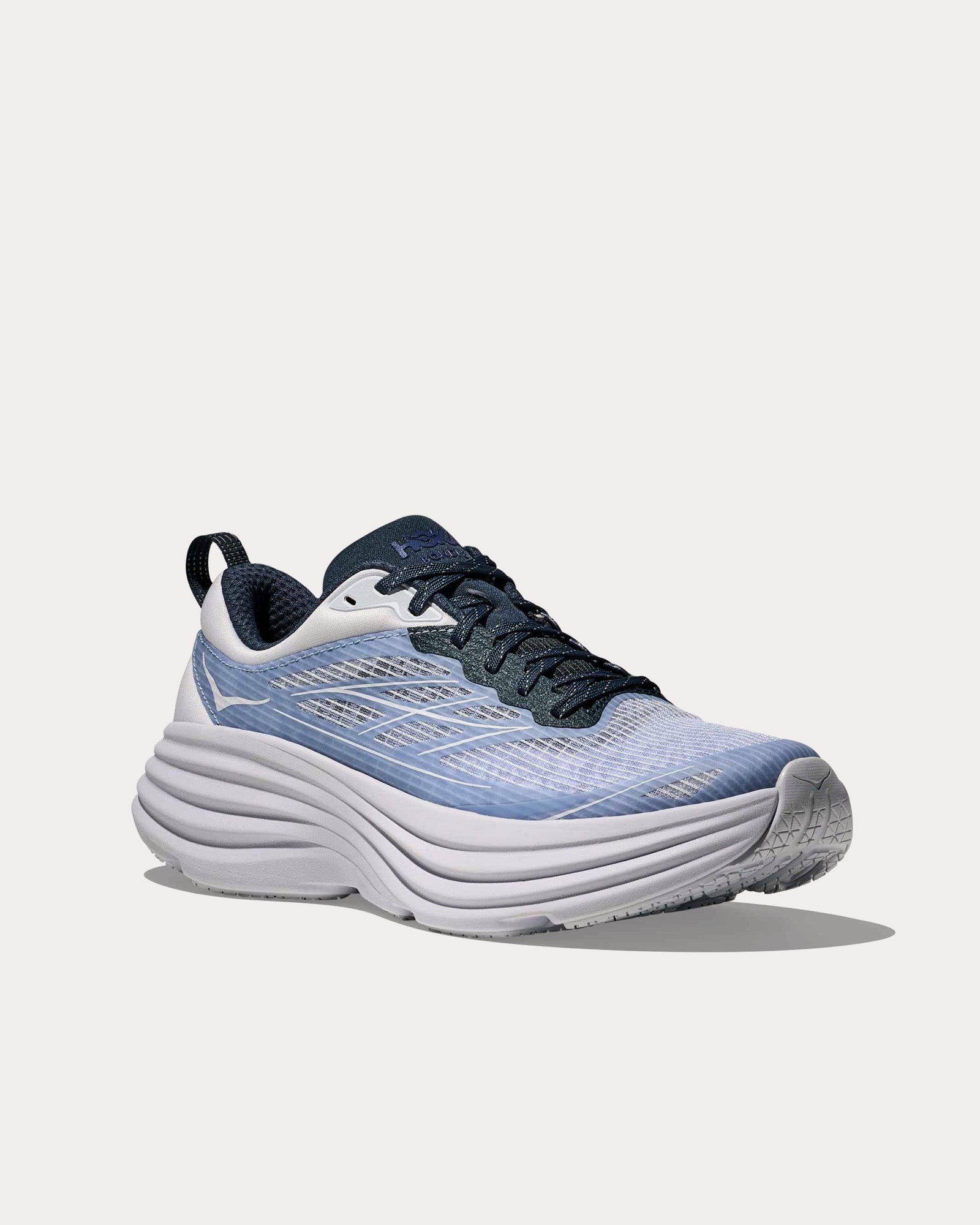 HOKA Unisex Stealth/Tech Bondi 8 Caged Sea Ice / Grape Agate Running Shoes