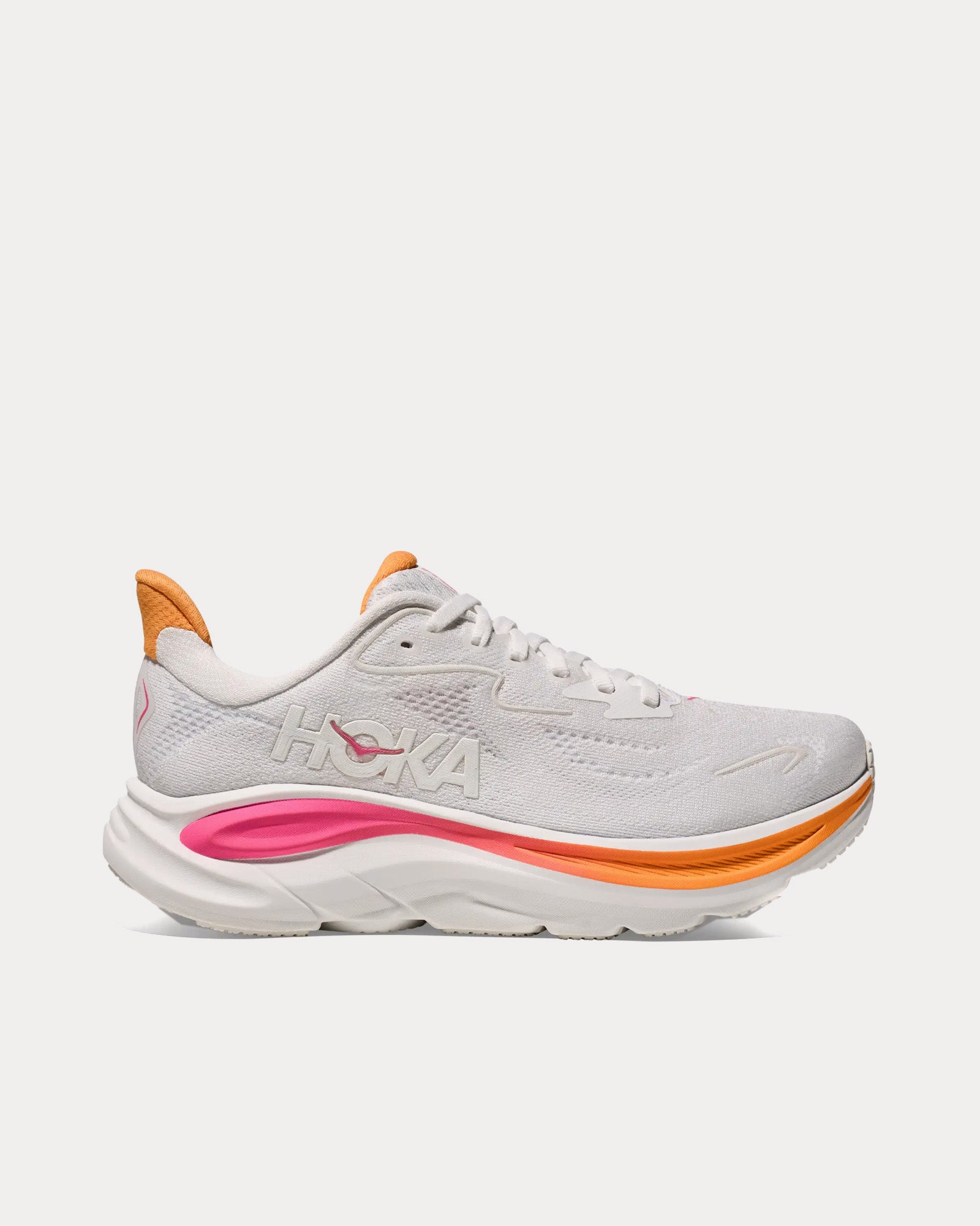 Hoka Women's Clifton 10 White / Electric Rose Running Shoes