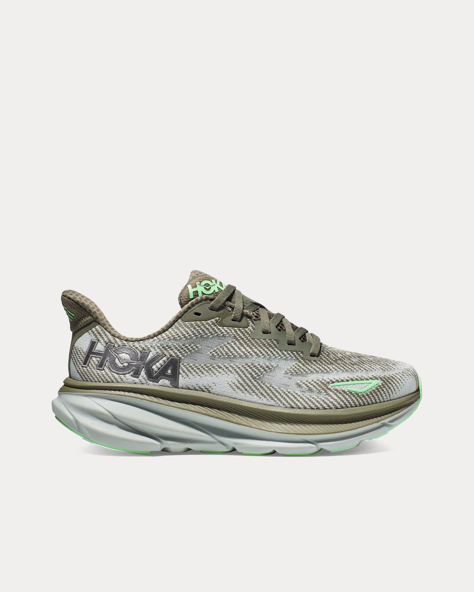 Hoka Men's Clifton 9 Olive Haze / Mercury Running Shoes