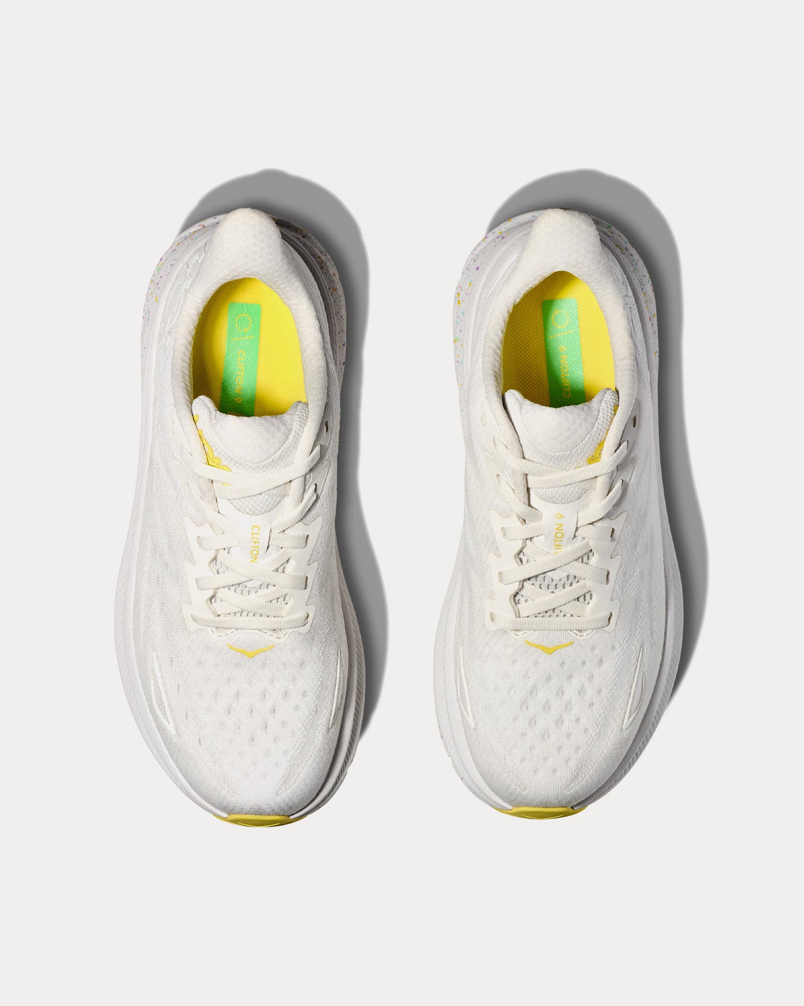 HOKA Men's Clifton 9 White / Lemonade Running Shoes