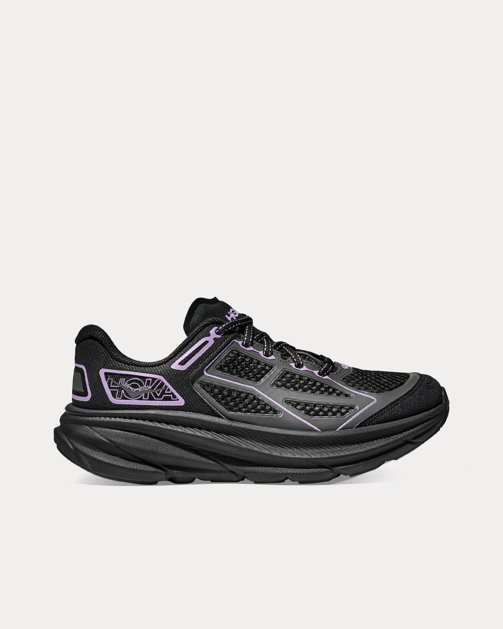 Hoka Unisex Clifton One9 Black / Aster Flower Running Shoes
