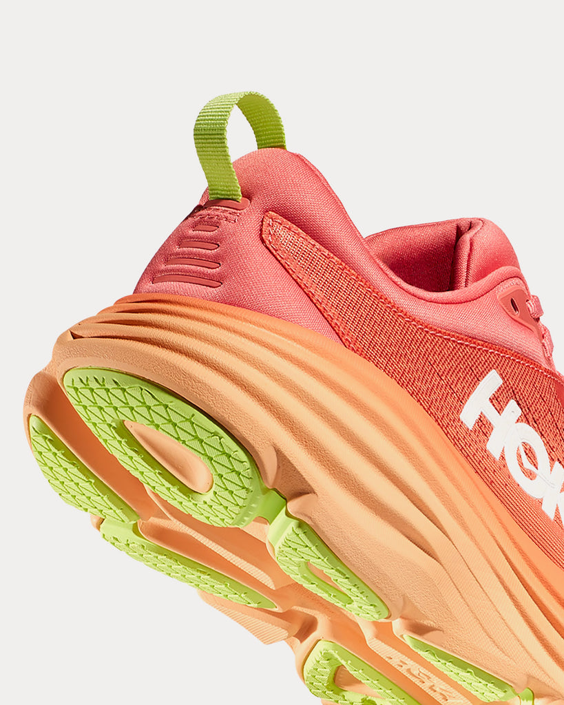 Hoka Bondi 8 Coral / Papaya Running Shoes - Sneak in Peace