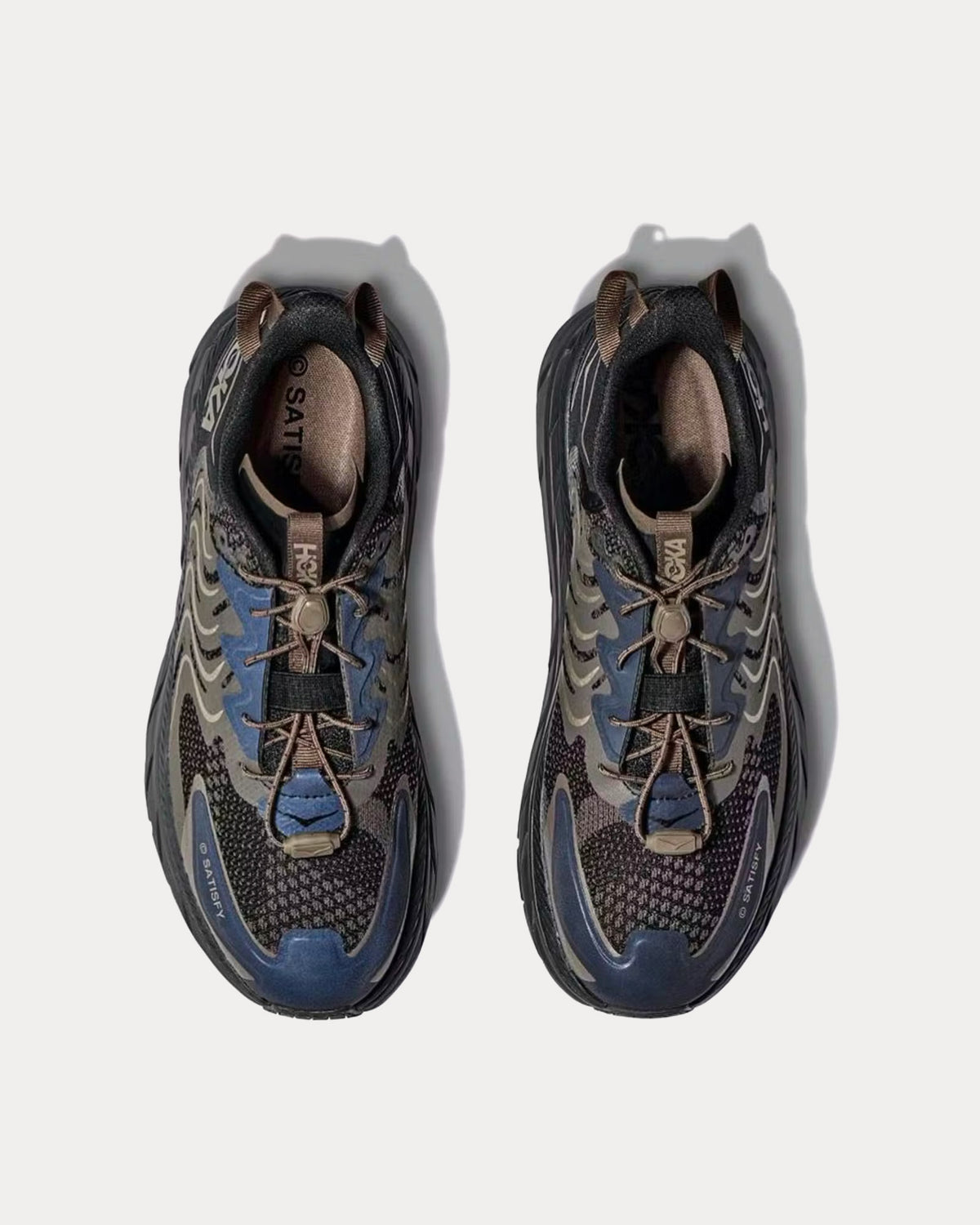 Hoka x Satisfy Clifton LS Forged Iron Running Shoes - Sneak in Peace