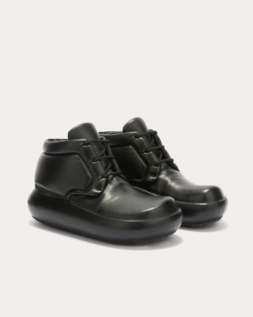 Jil Sander Padded Lace-Up Leather Black High Top Sneakers - Sneak in Peace