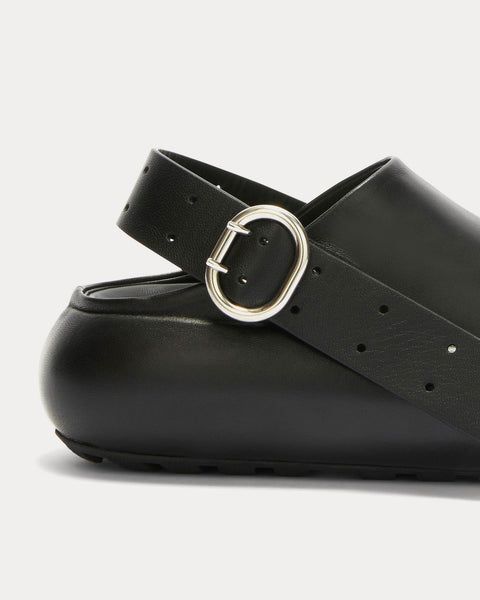 Jil Sander Sabot Leather Black Clogs - Sneak in Peace