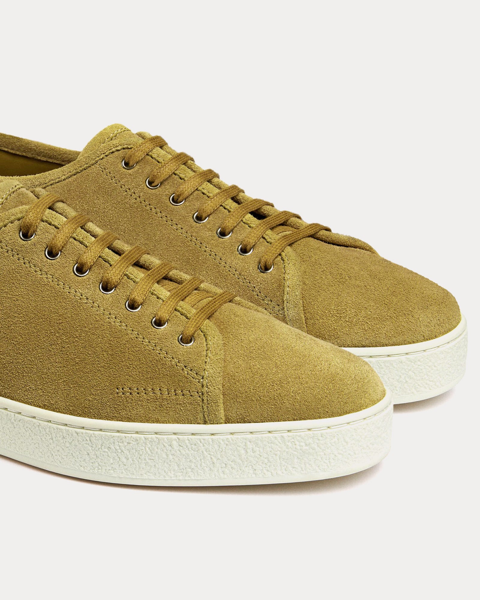 John Lobb Men's Stockwell Suede Moss Low Top Sneakers