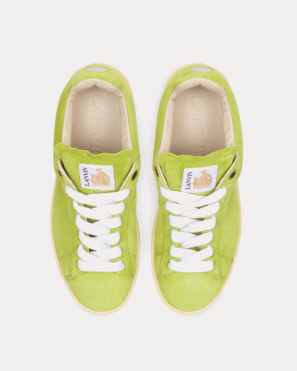 Lanvin Lite Curb Suede Absinthe Green Low Top Sneakers - Sneak in Peace