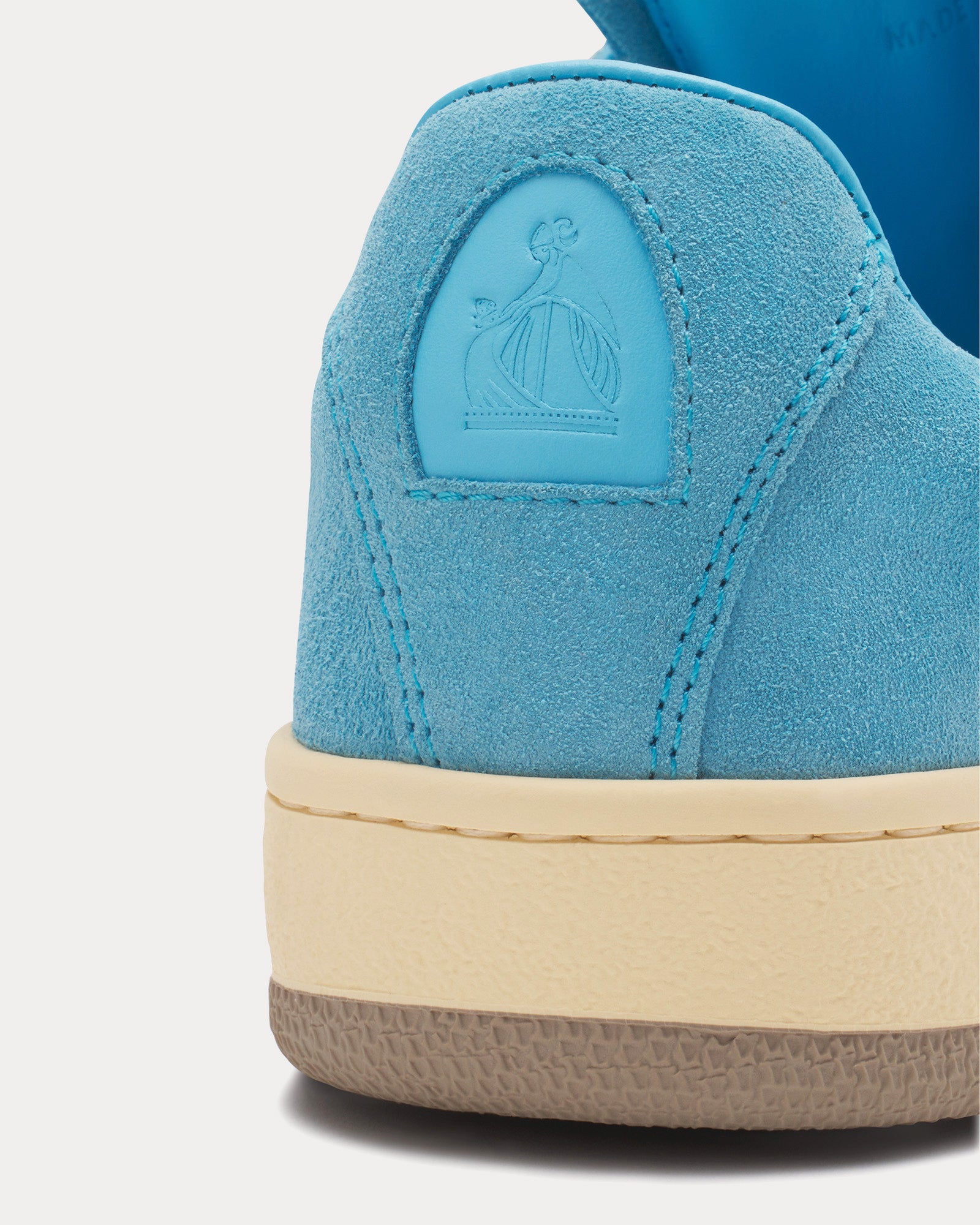 Buy Lanvin Women's Lite Curb Suede Budgie Blue Low Top Sneakers & Trainers