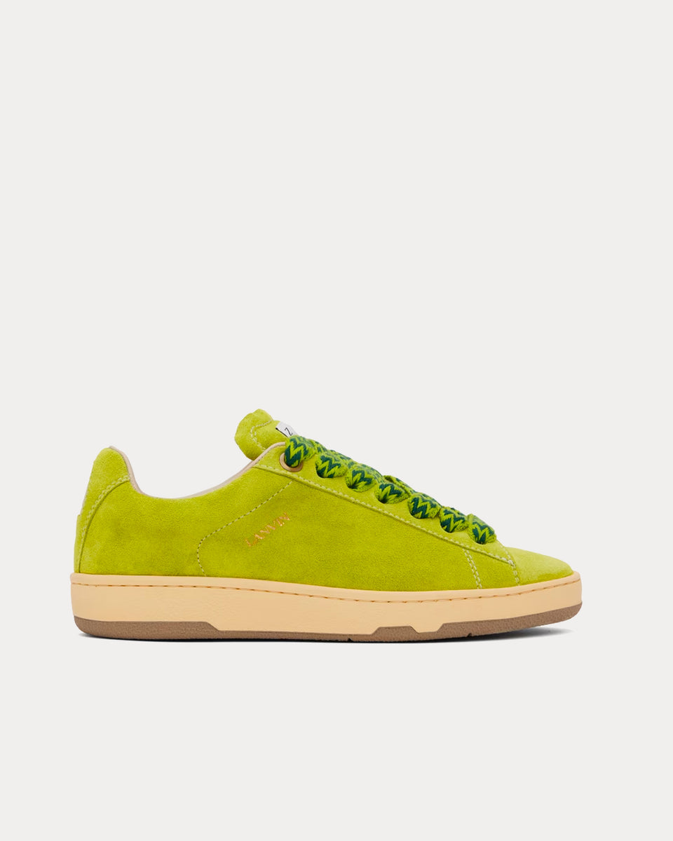 Lanvin Lite Curb Suede Absinthe Green Low Top Sneakers - Sneak in Peace