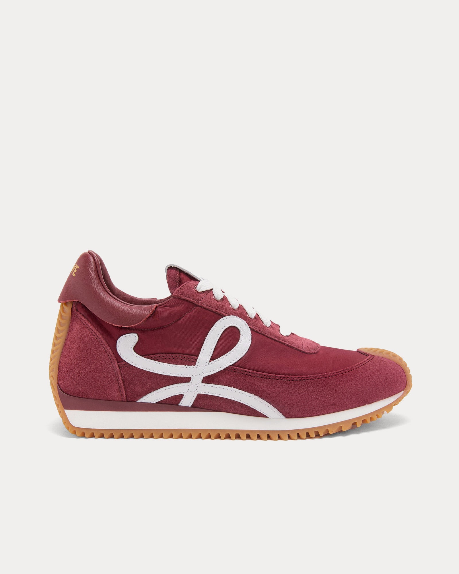 Loewe Women's Flow Runner Nylon & Suede Burgundy Low Top Sneakers ...