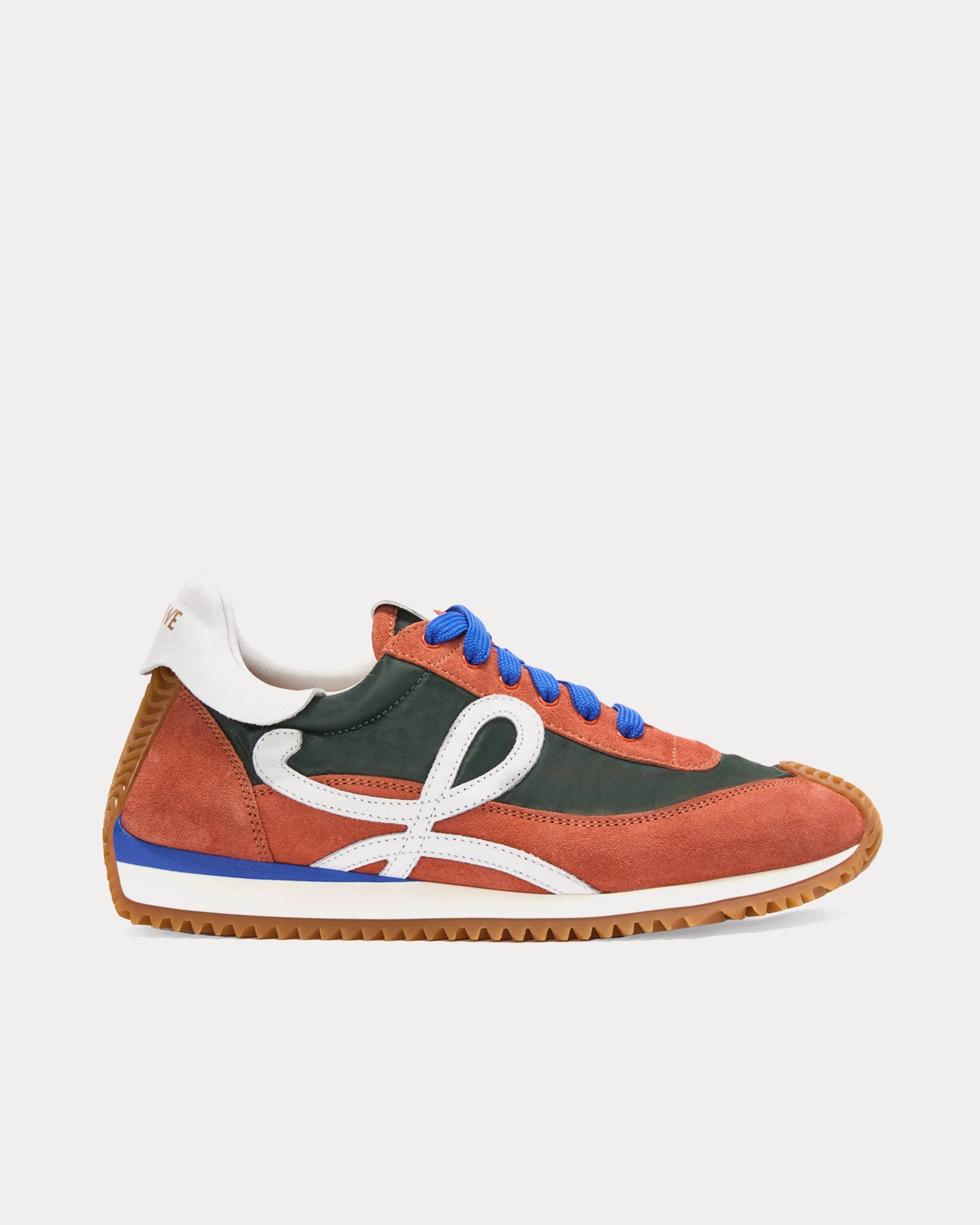 Loewe Men's Flow Runner 2.0 Nylon & Suede Khaki / White / Orange Low ...