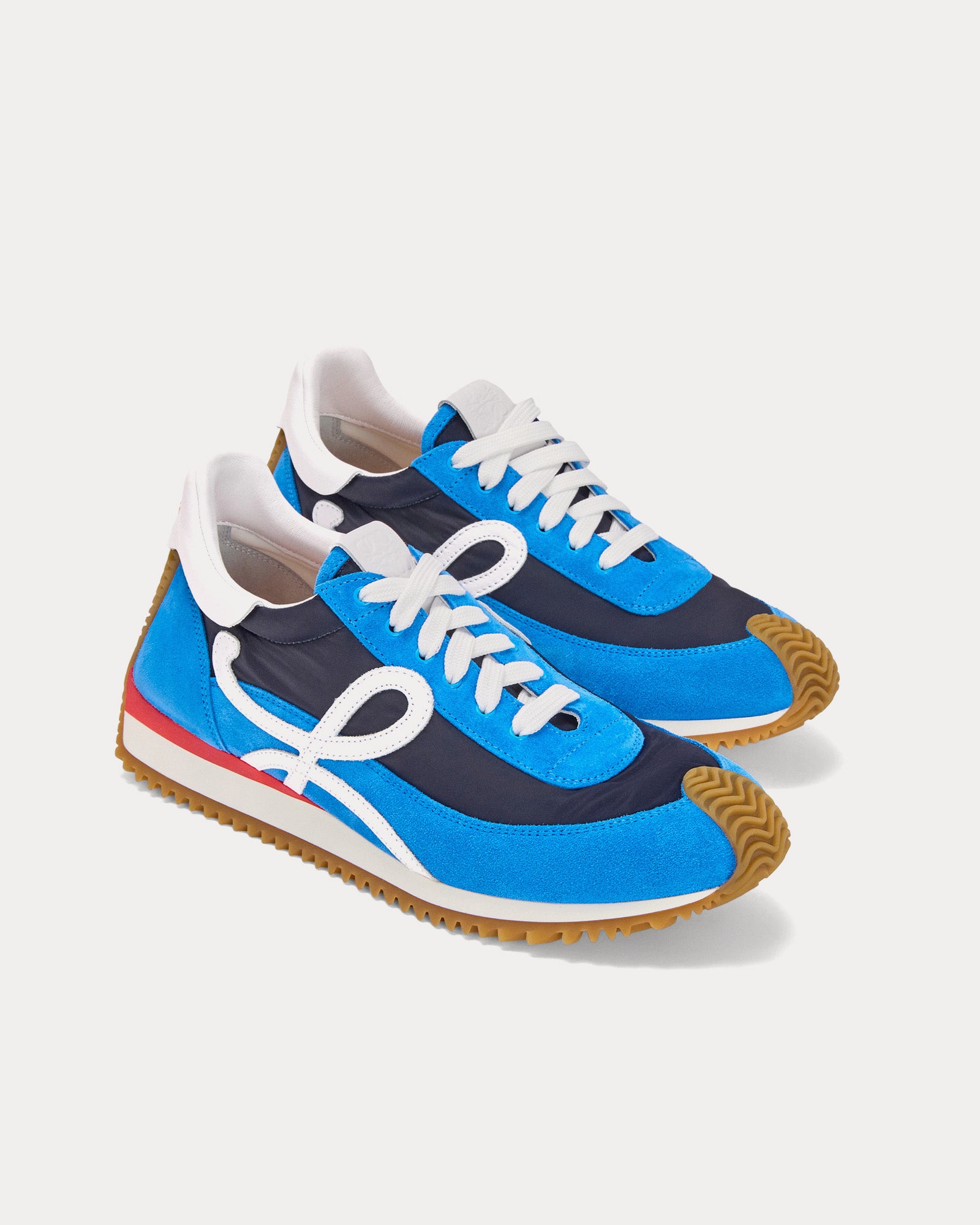 Loewe Men's Flow Runner 2.0 Nylon & Suede Navy / White / Red Low Top ...