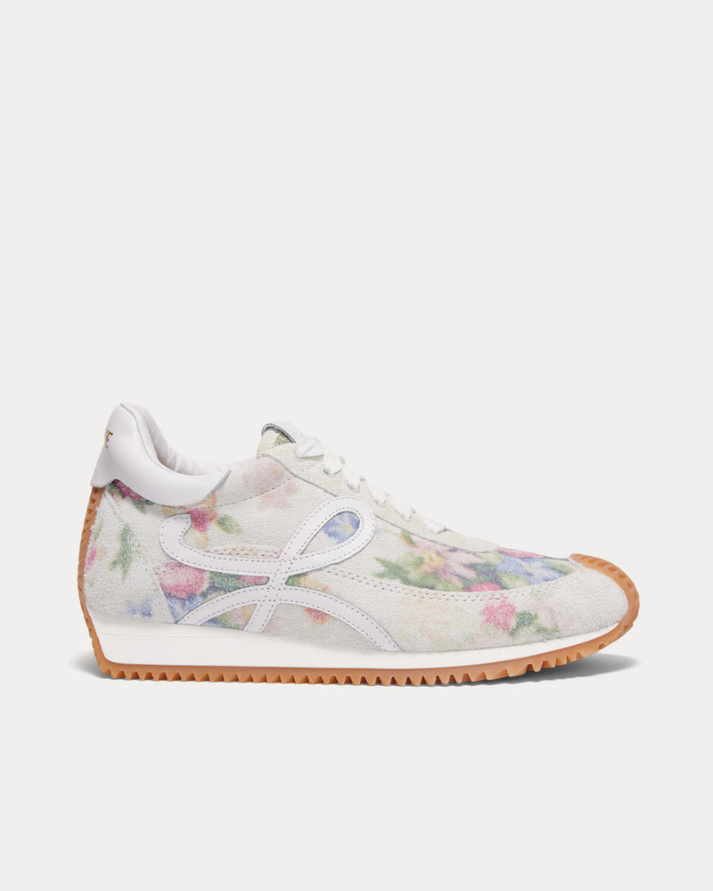 Loewe Women's Flow Runner Brushed Suede White / Pink Multi Low Top ...