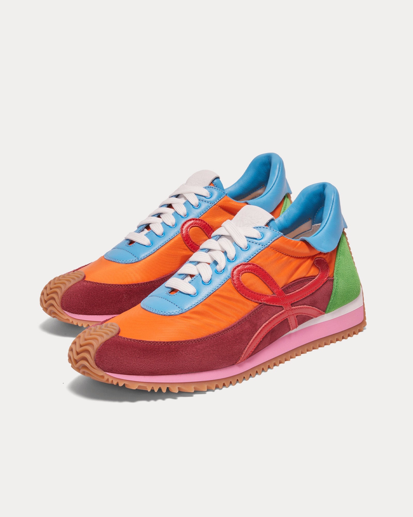 Loewe Men's Flow Runner Nylon & Suede Multi Low Top Sneakers & Trainers
