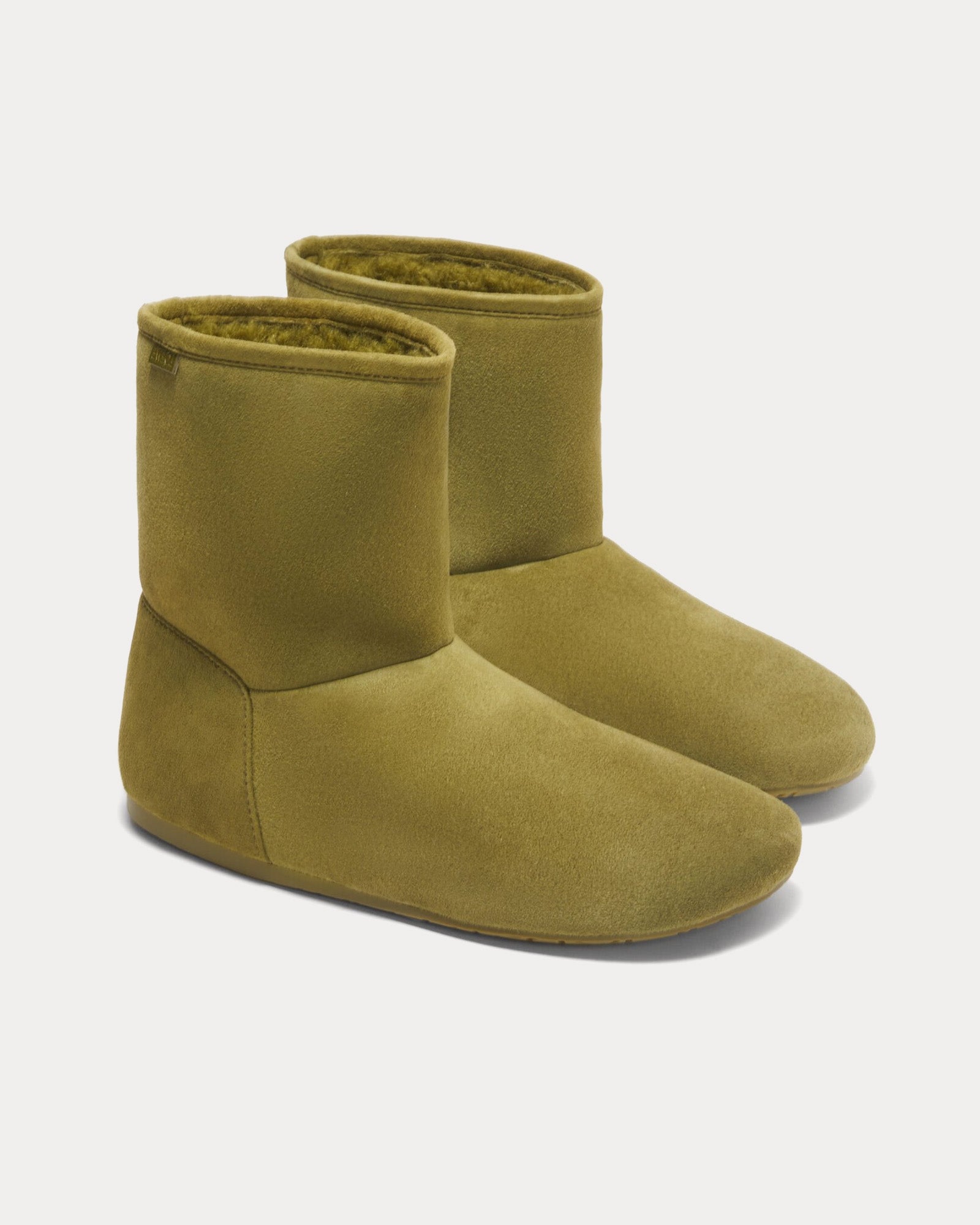 Loewe Lago Suede & Shearling Olive Green Boots - Sneak in Peace