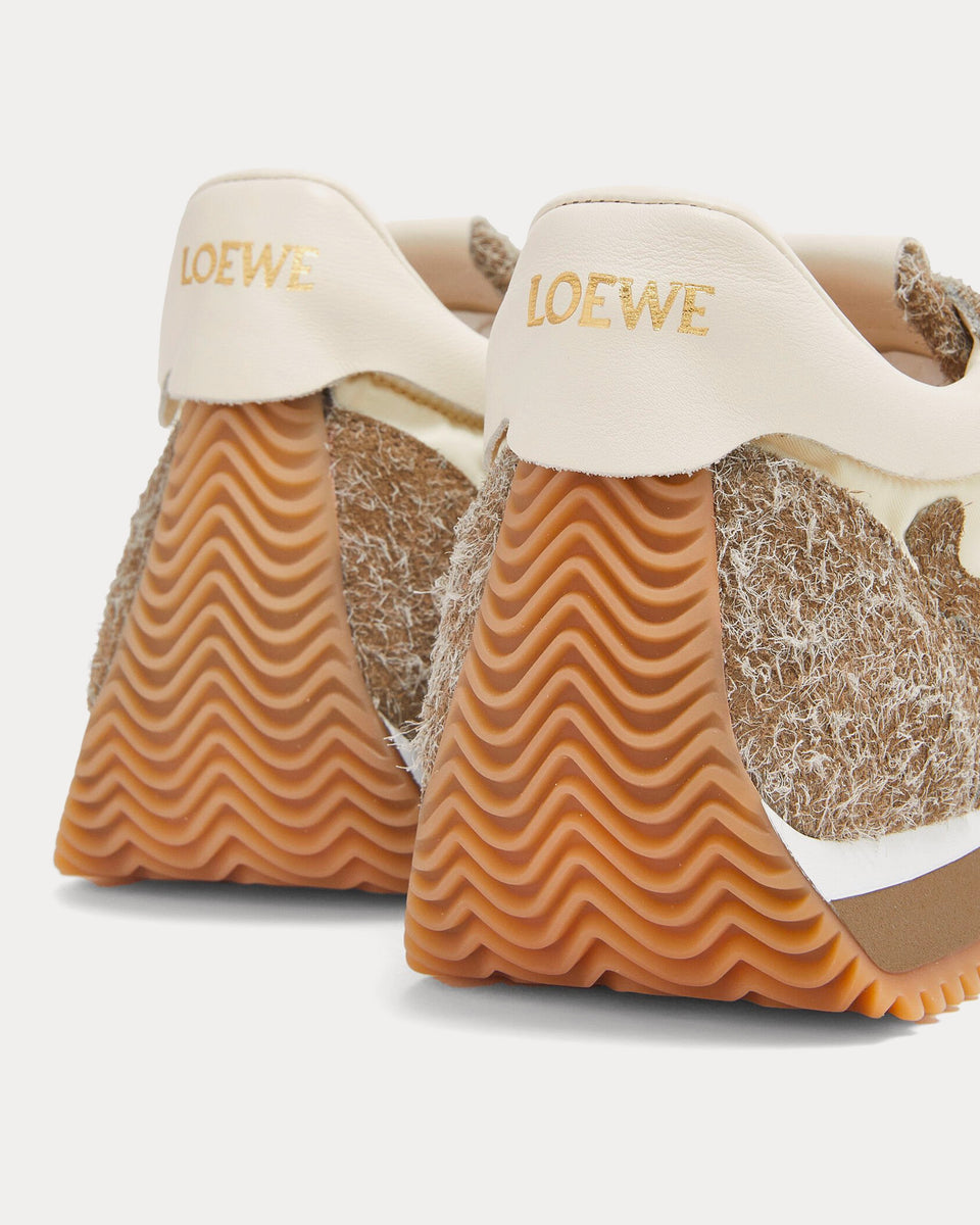 Loewe Flow Runner Nylon & Bushed Suede Khaki Green / Soft White Low Top ...