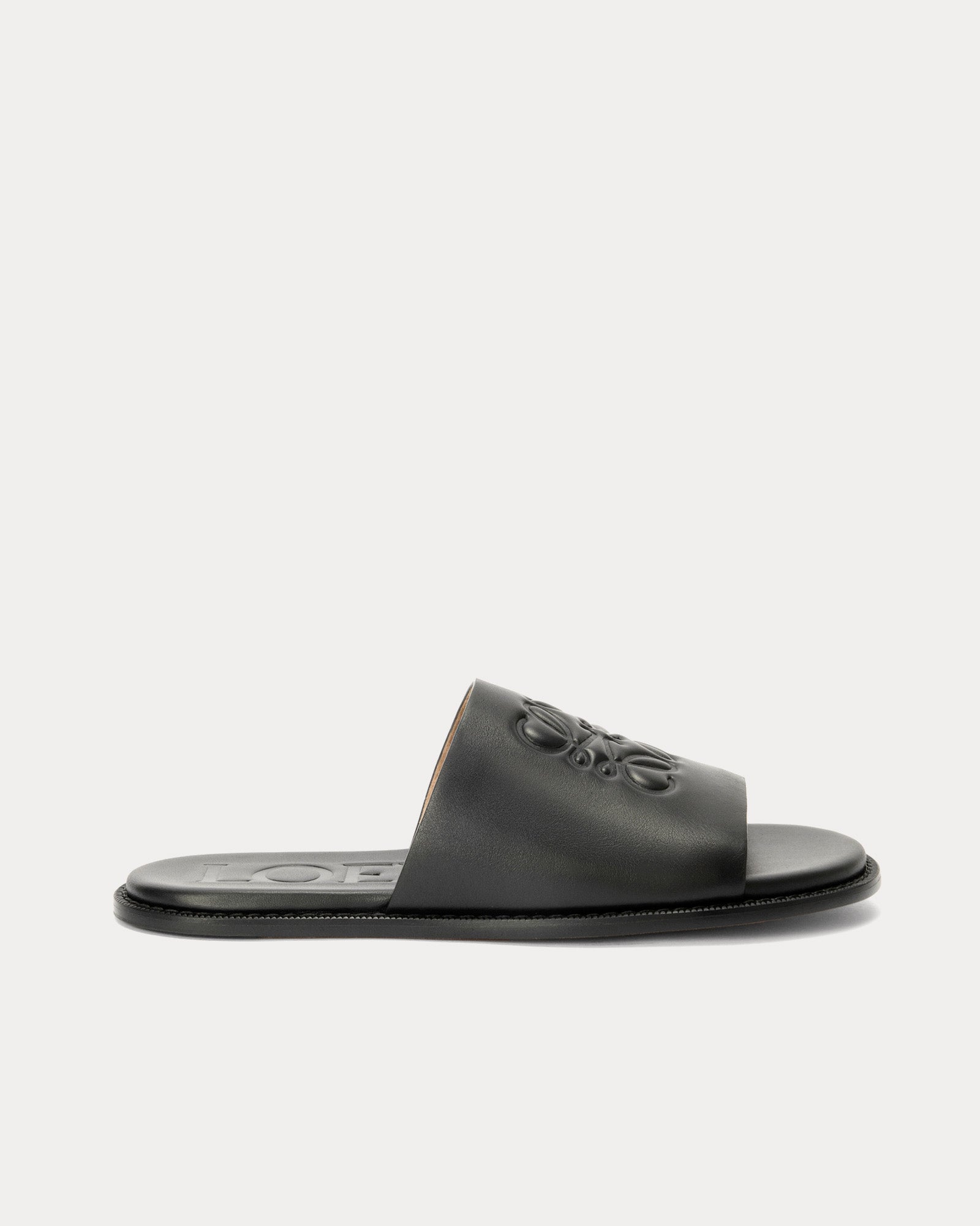 Loewe x Paula's Ibiza Men's Flex Anagram Soft Calfskin Black Slides