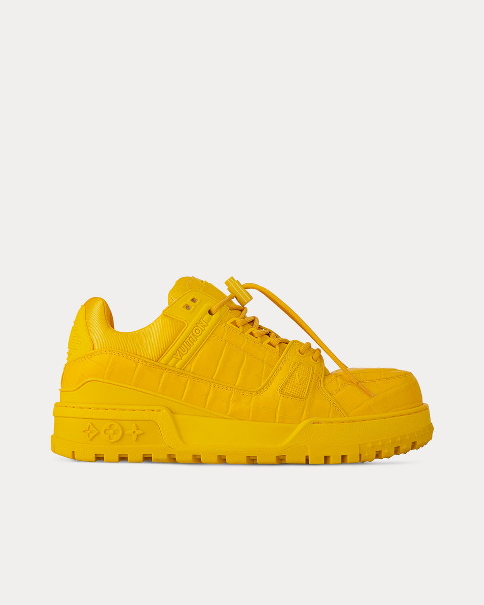 Louis Vuitton LV Trainer Maxi Alligator-Printed Calf Leather Yellow Low ...